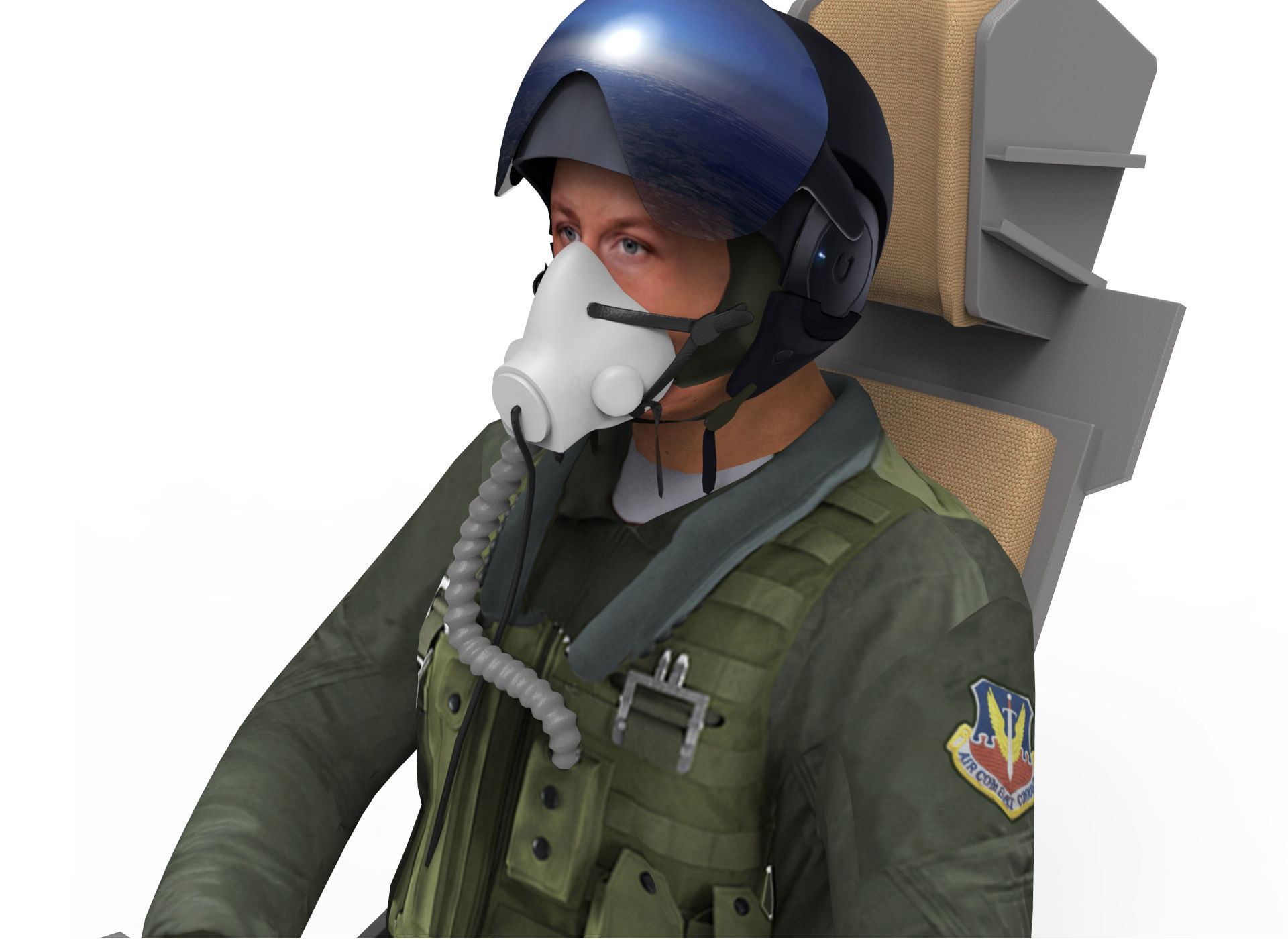 Jet Fighter Pilot 3D model | CGTrader