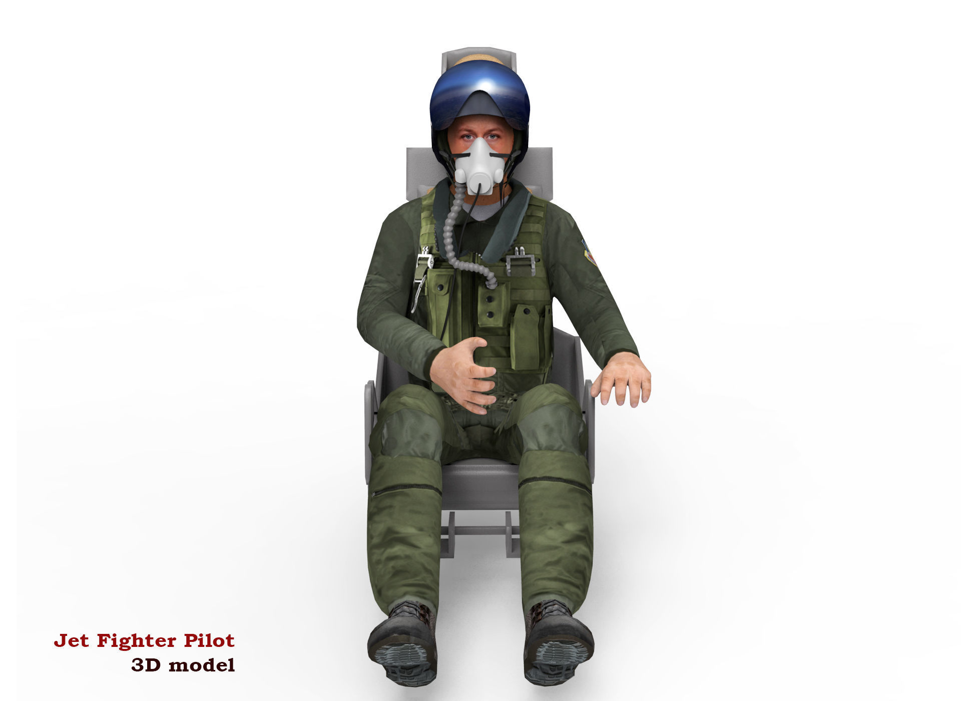 Jet Fighter Pilot 3D model | CGTrader