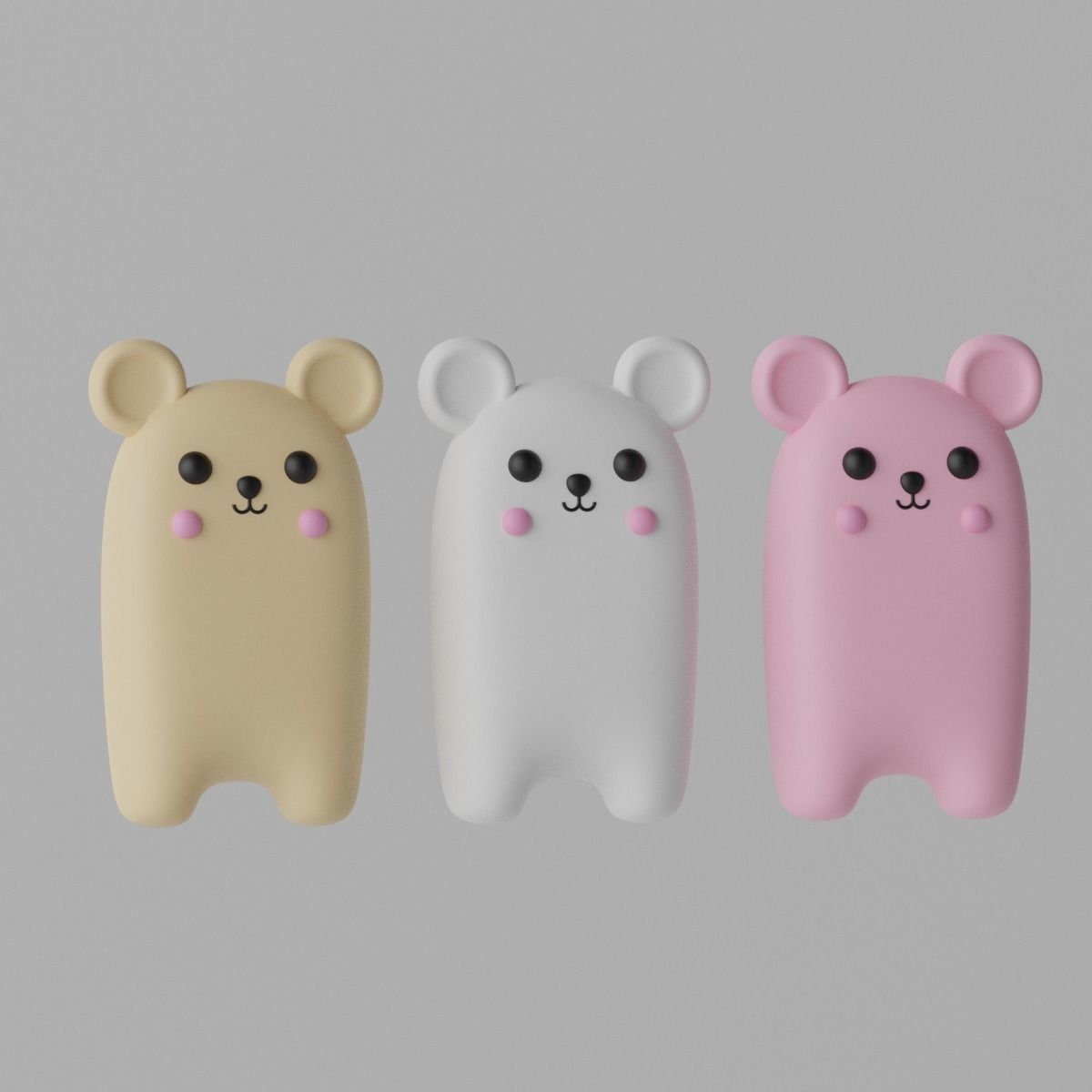 Cartoon Cute Mouse Rat Bear 3D model | CGTrader