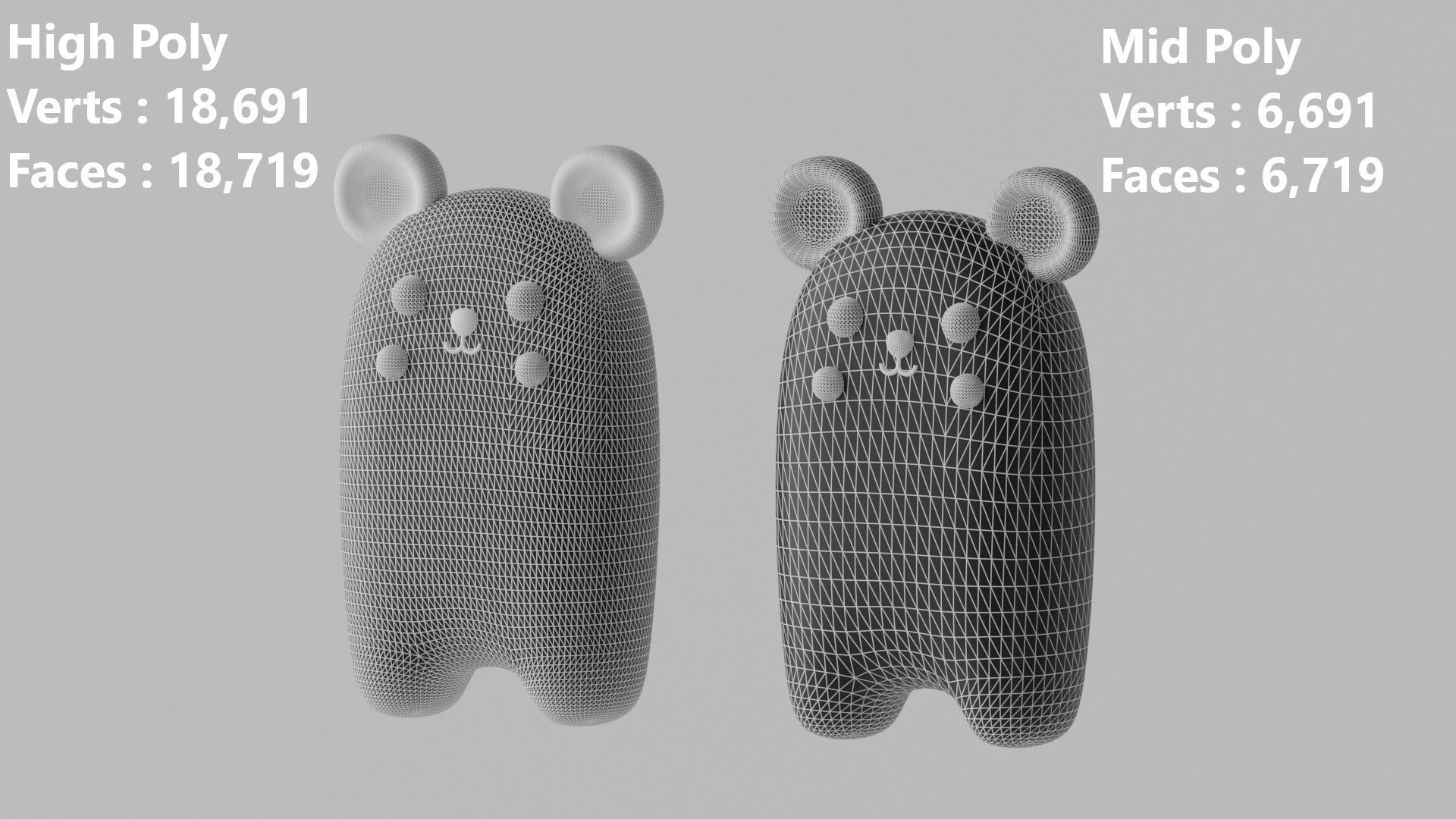 Cartoon Cute Mouse Rat Bear 3D model | CGTrader