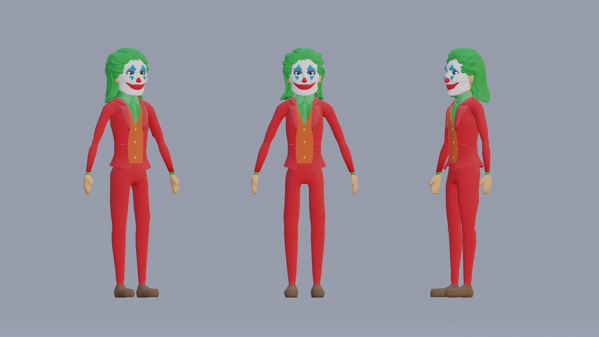 Free Low Poly Game Ready Joker 3D Character Stylized free VR / AR / low ...