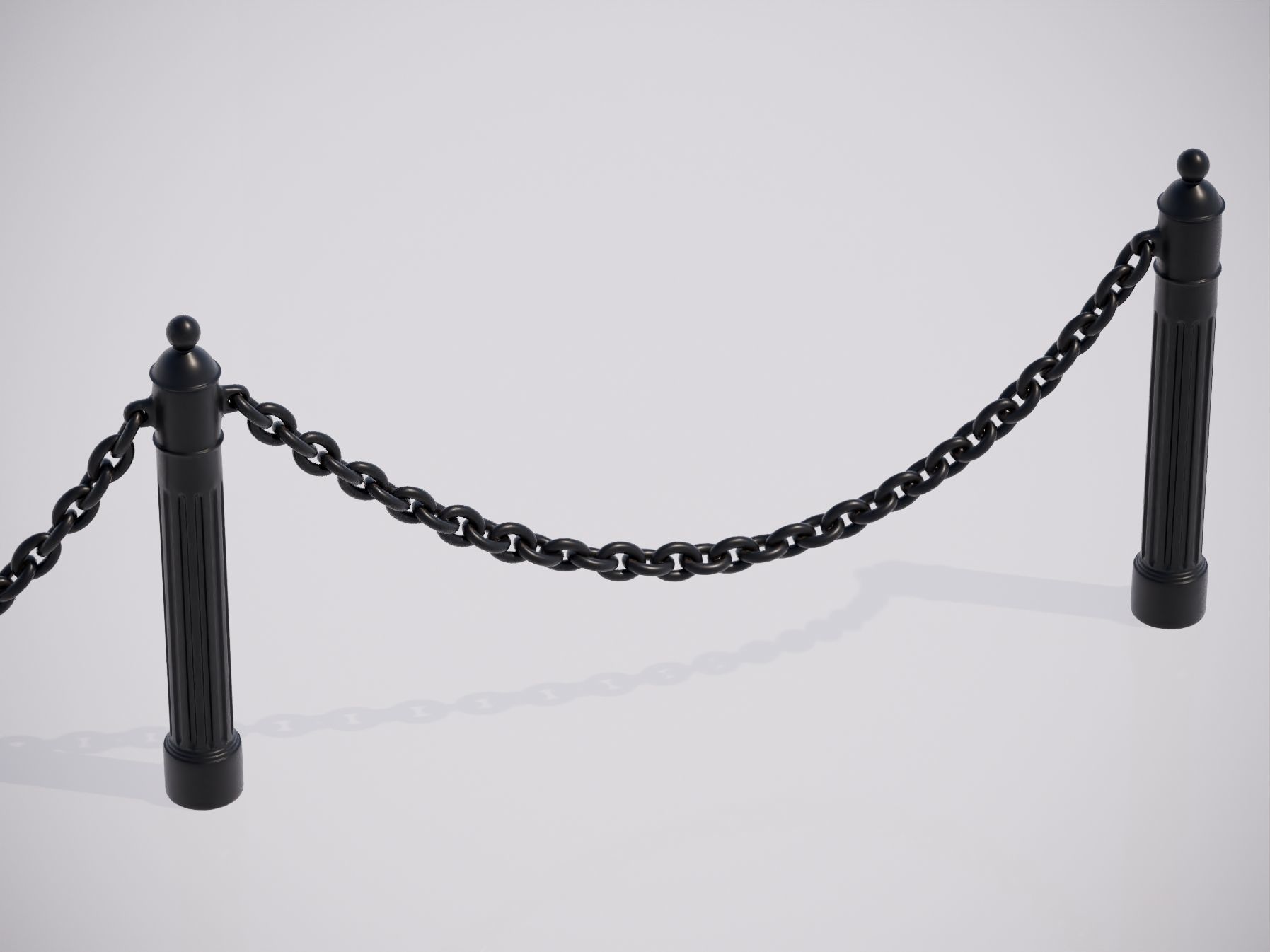 STREET BOLLARD WITH CHAIN LINK 3D model | CGTrader