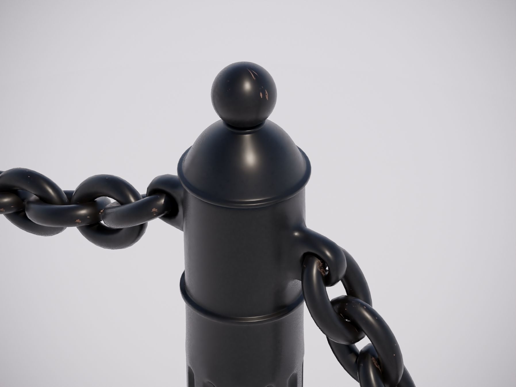 STREET BOLLARD WITH CHAIN LINK 3D model | CGTrader