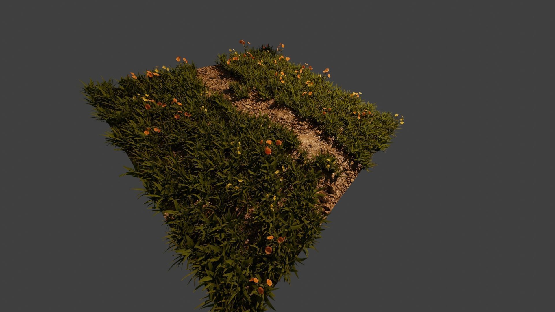 3D model Grass with textured ground VR / AR / low-poly | CGTrader