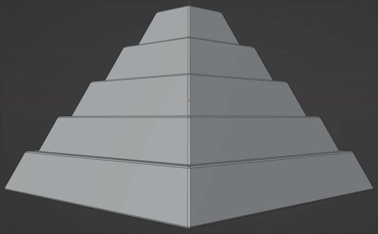 3D model Pyramidal Structure 4 Corners Mayan Style VR / AR / low-poly ...