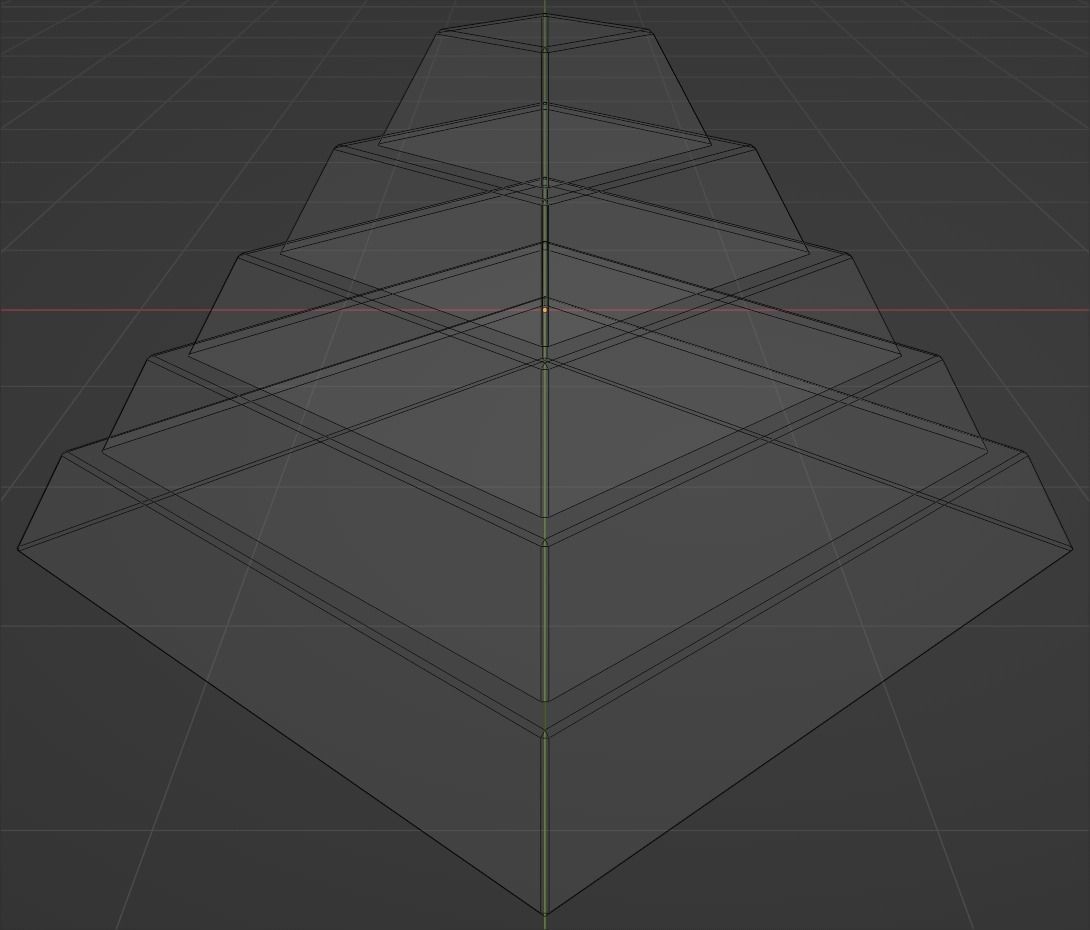 3D model Pyramidal Structure 4 Corners Mayan Style VR / AR / low-poly ...