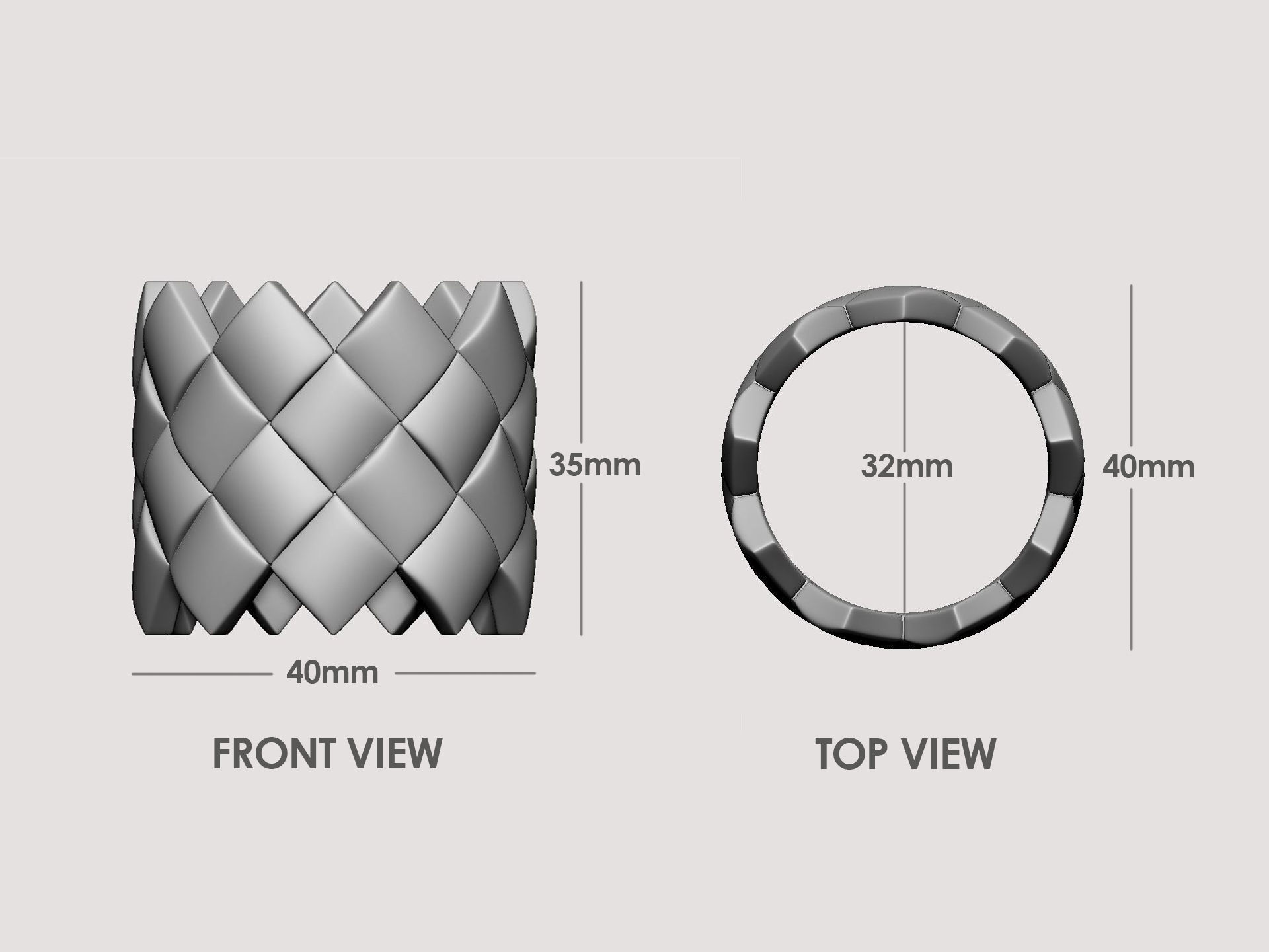 Interlaced Napkin Ring 3D model 3D printable | CGTrader