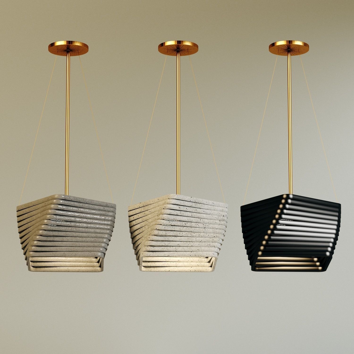 3D model Collection pendant lights 3D model set 10 VR / AR / low-poly ...