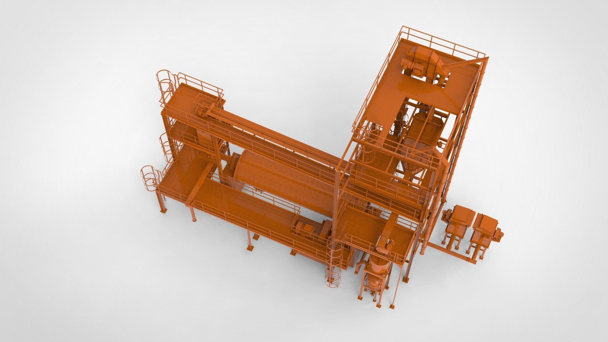 Industrial flour mill 3D model | CGTrader