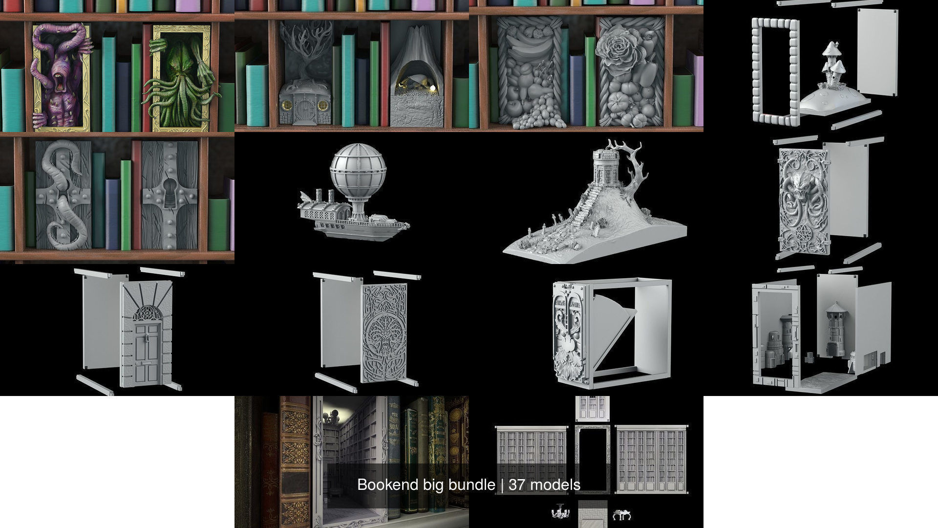 Bookend big bundle 3D Model Collection | CGTrader