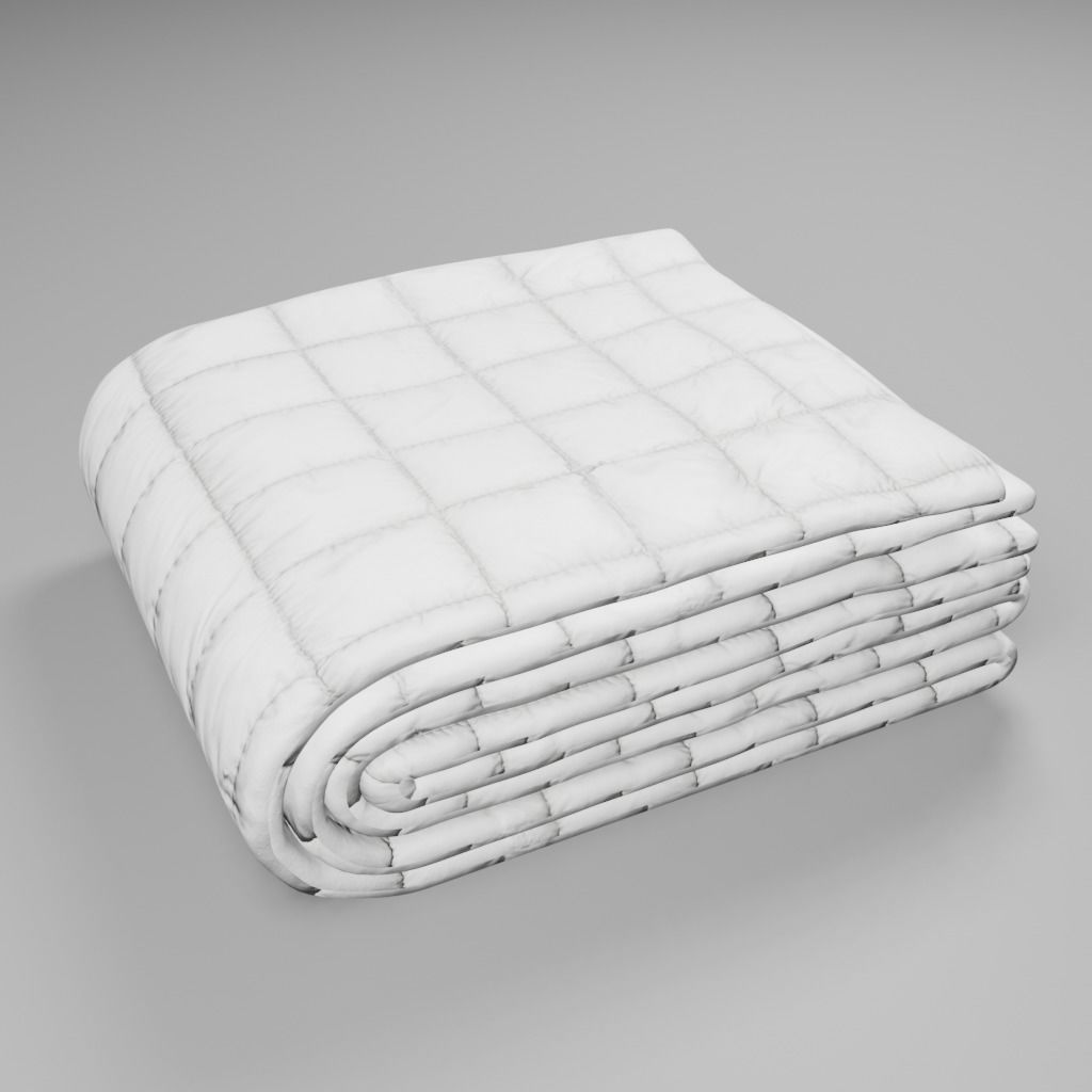 White blanket folded free 3D model | CGTrader