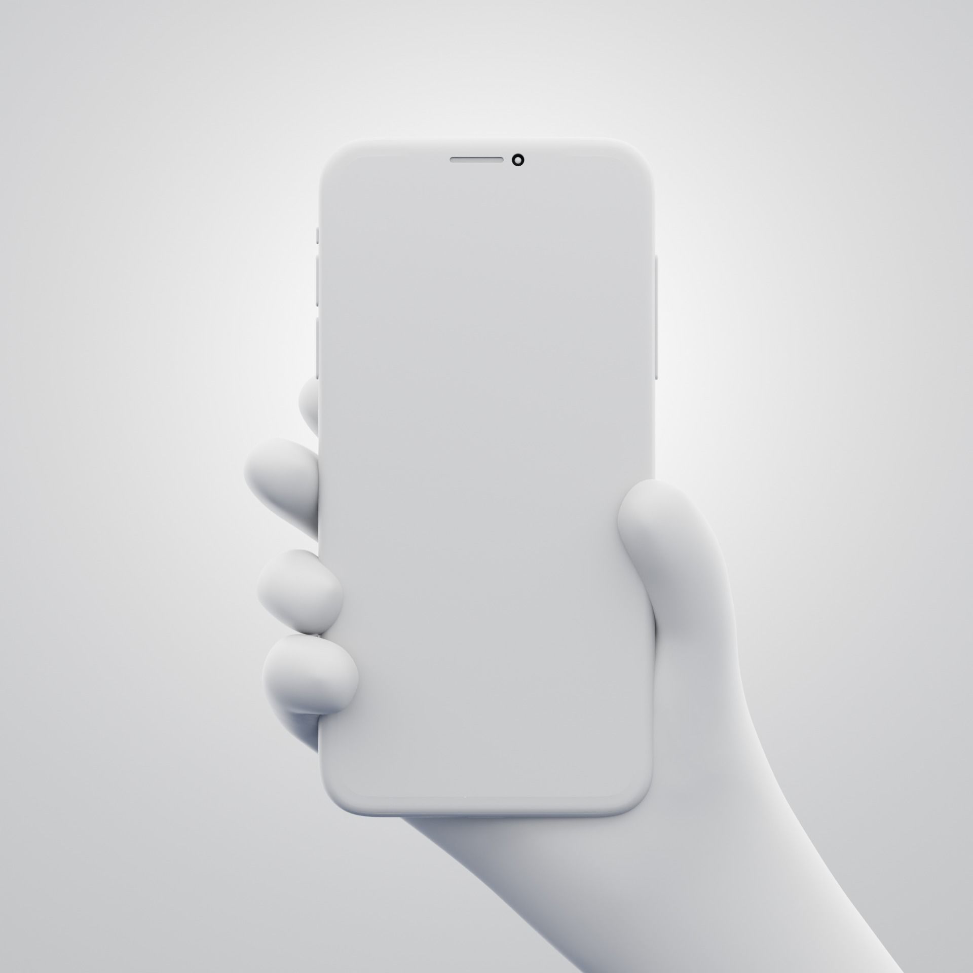 3D model Simple Low Poly Hand Holding Phone Minimalist Design VR / AR ...