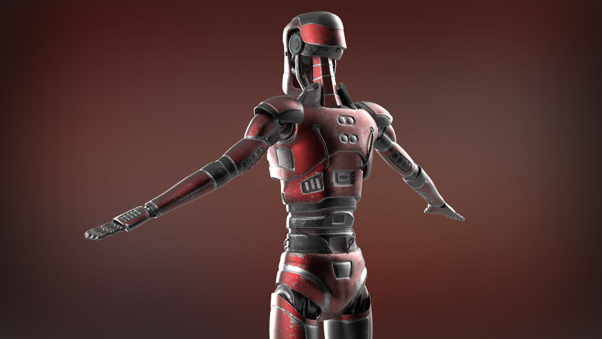 3D model Scifi Robot Concept with Realistic Texture VR / AR / low-poly ...