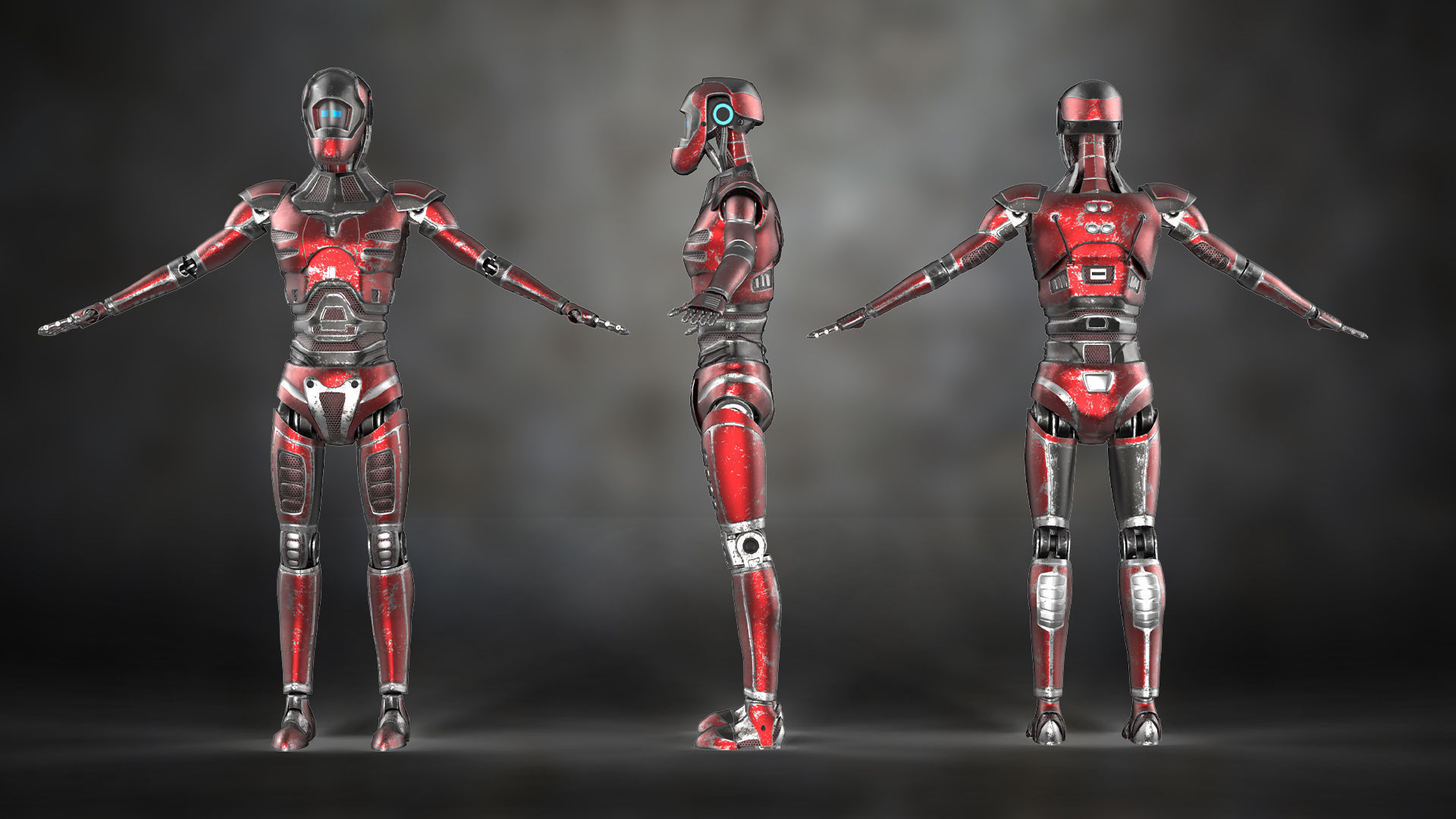 3D model Scifi Robot Concept with Realistic Texture VR / AR / low-poly ...