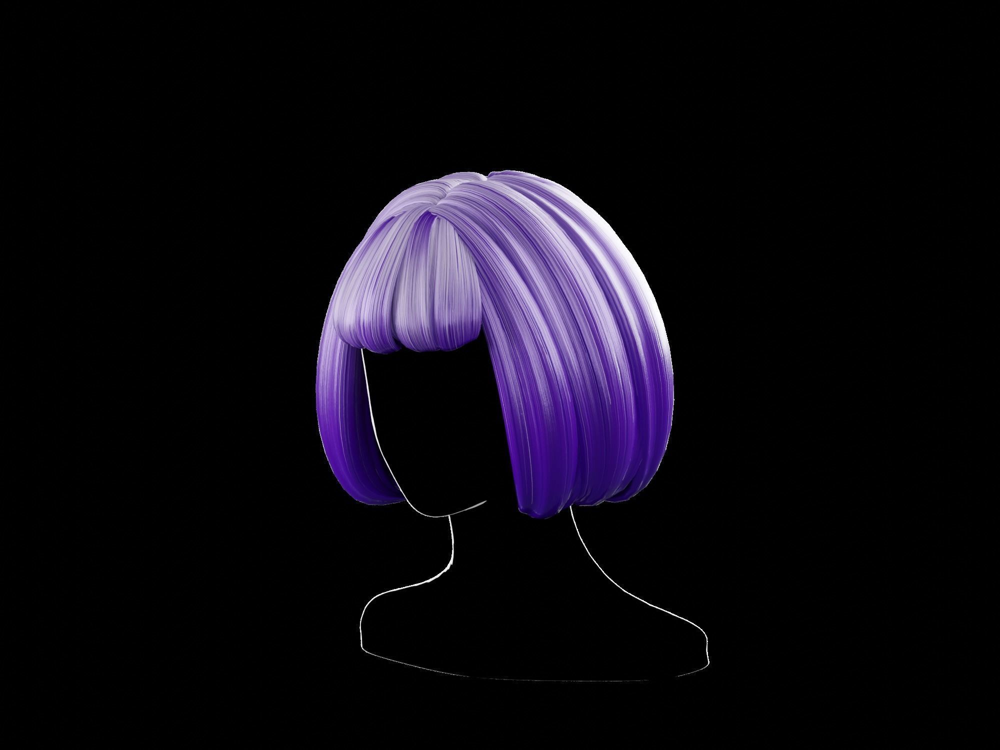 3D Hair Female 005 free VR / AR / low-poly 3D model | CGTrader