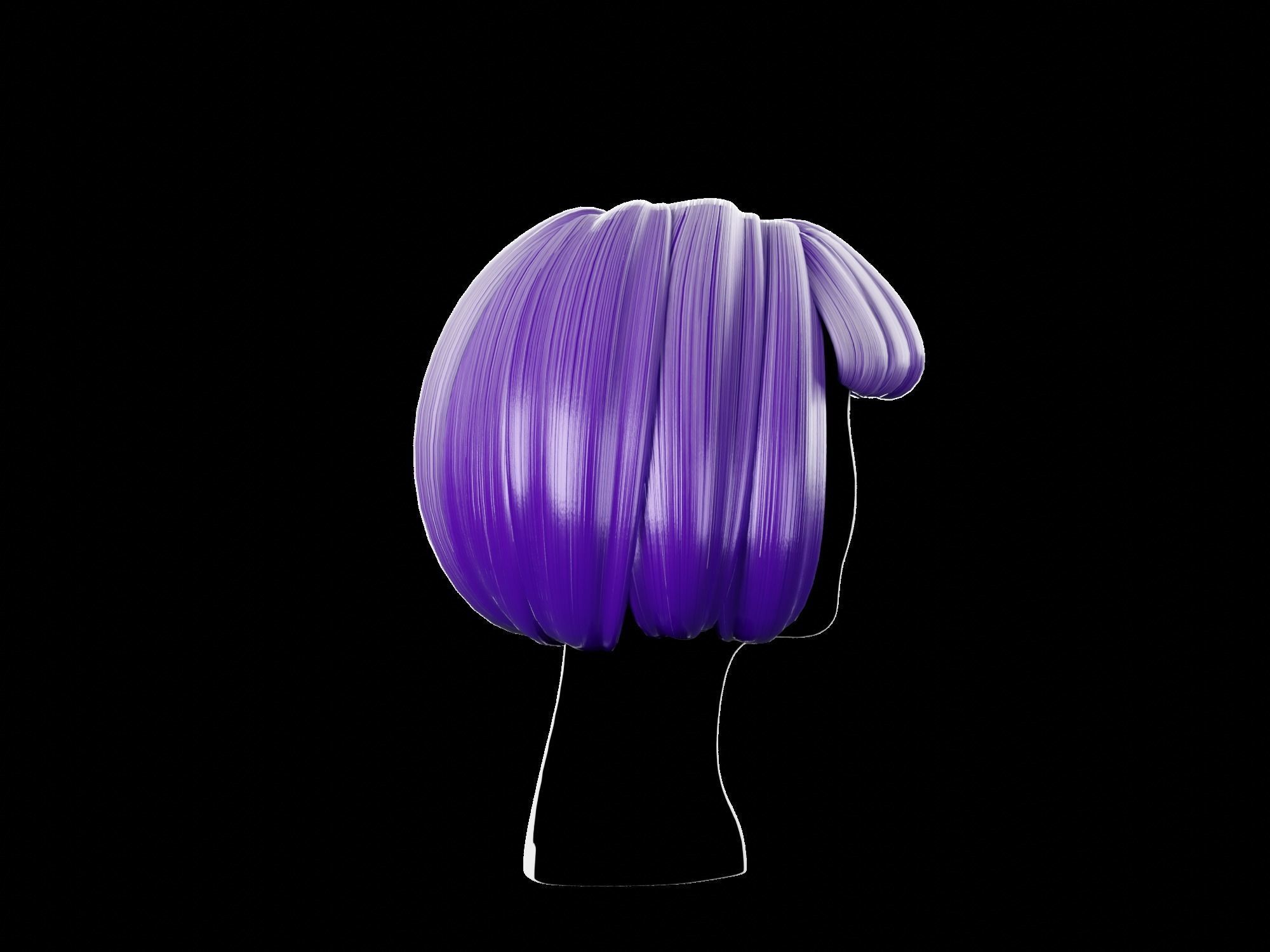 3D Hair Female 005 free VR / AR / low-poly 3D model | CGTrader
