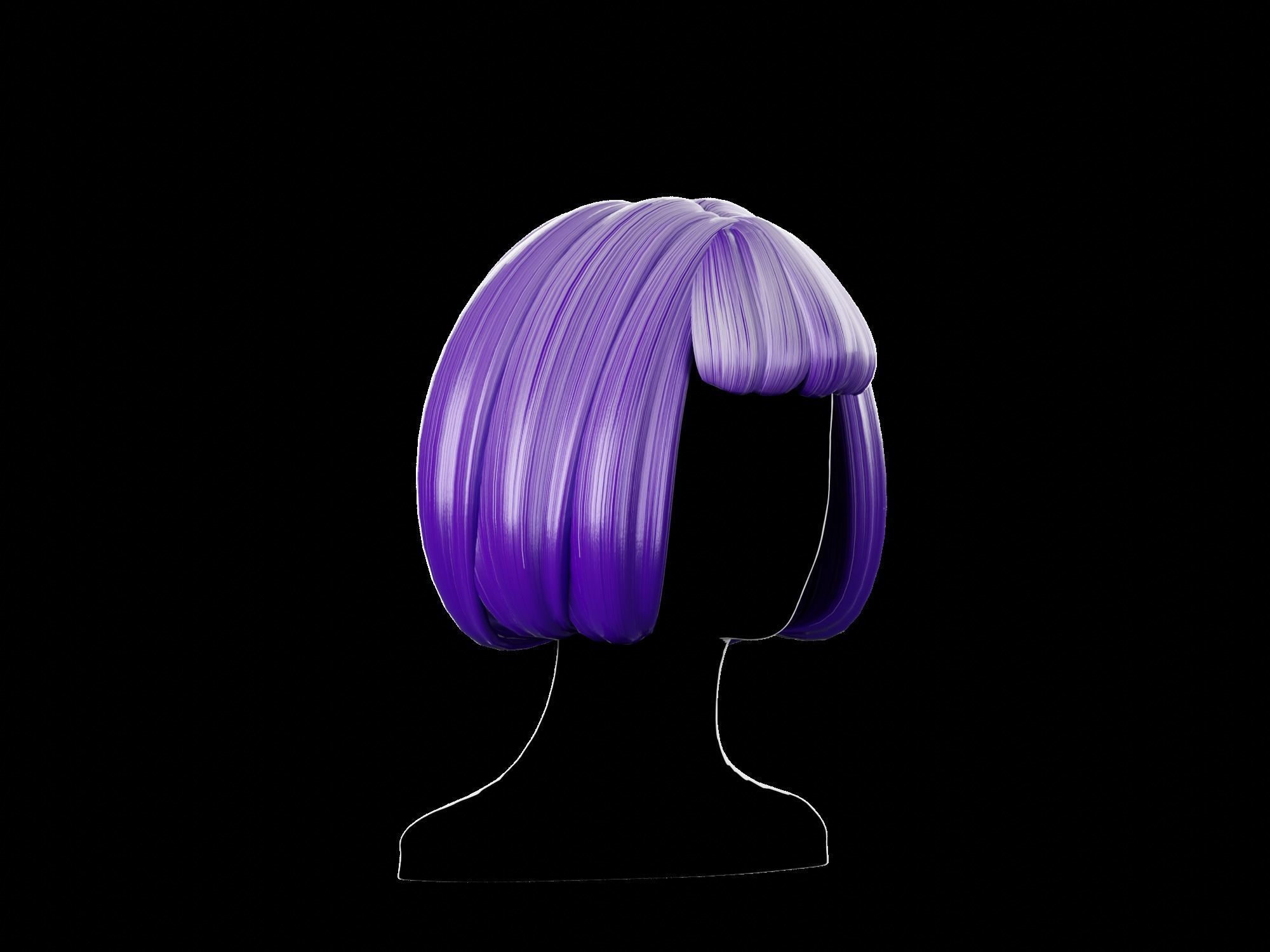 3D Hair Female 005 free VR / AR / low-poly 3D model | CGTrader
