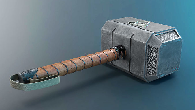 3D model Mjolnir 3D model avengers thor hammer VR / AR / low-poly ...