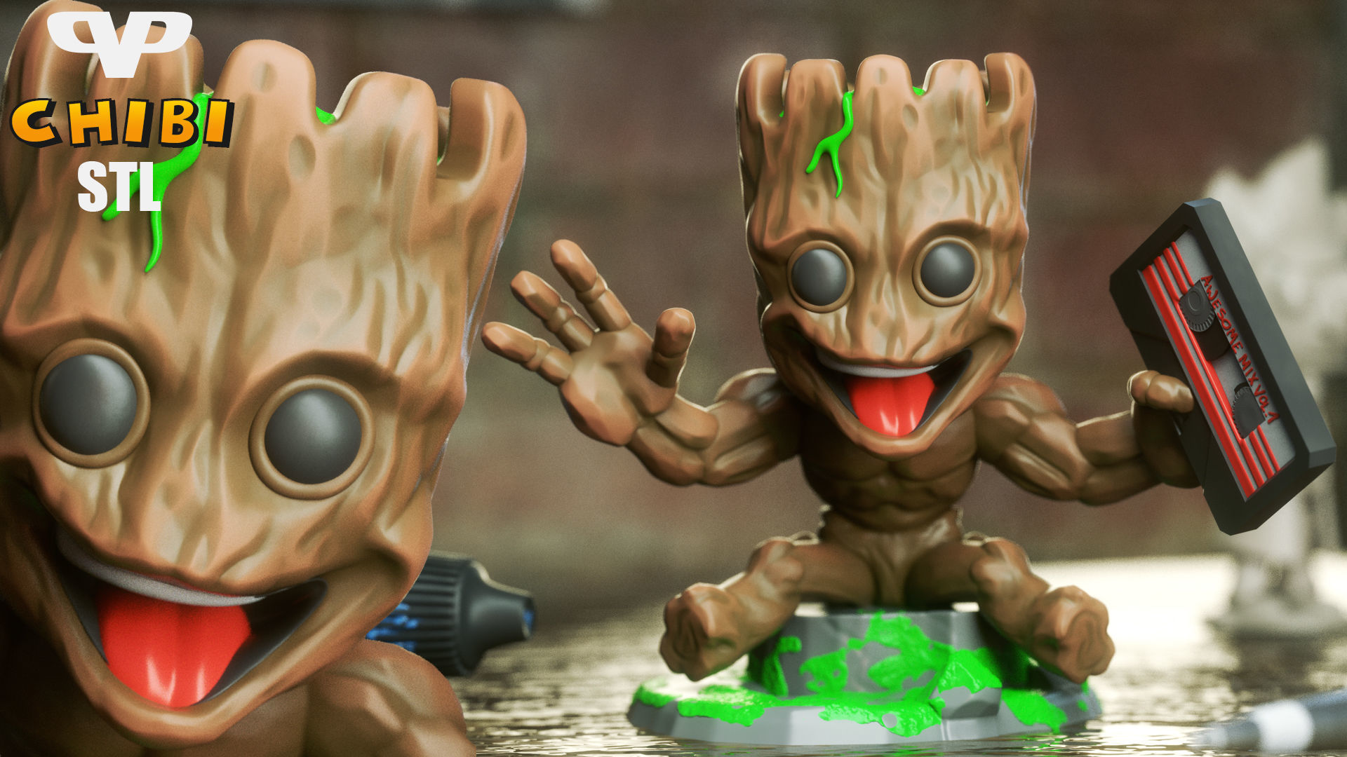 Baby Groot Chibi STL for 3D Printing ChibiSTL 3DXM 3D model 3D ...