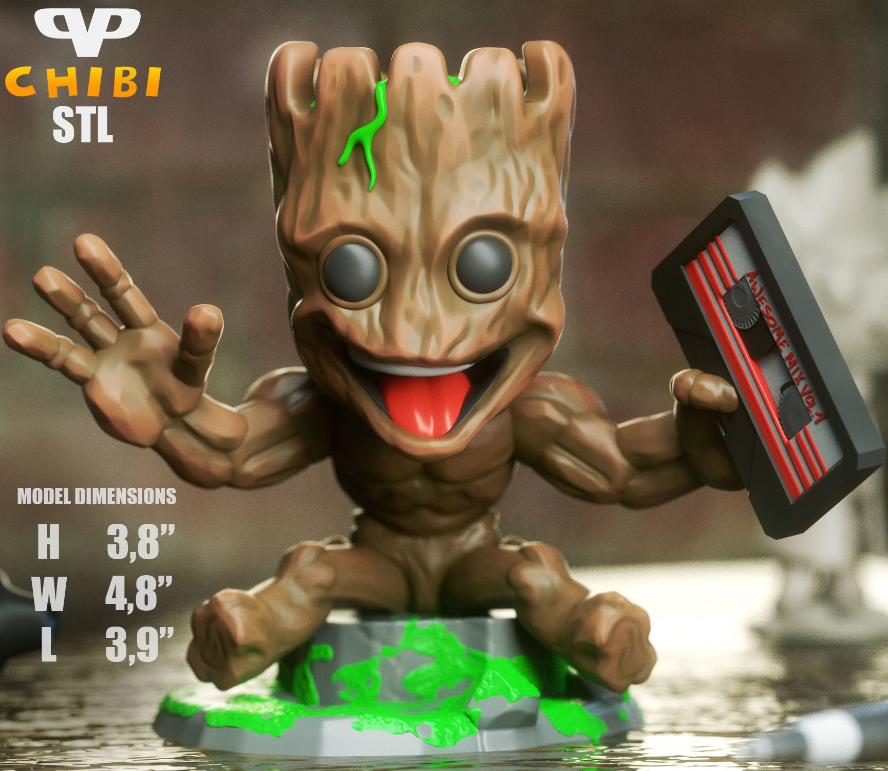 Baby Groot Chibi STL for 3D Printing ChibiSTL 3DXM 3D model 3D ...