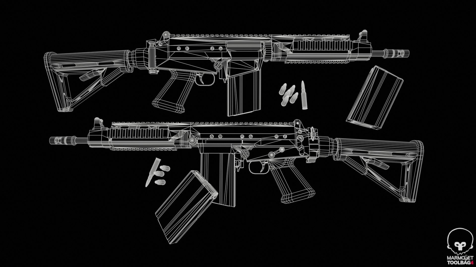 3D model SA58 OSW Para Game-Ready PBR Model VR / AR / low-poly | CGTrader