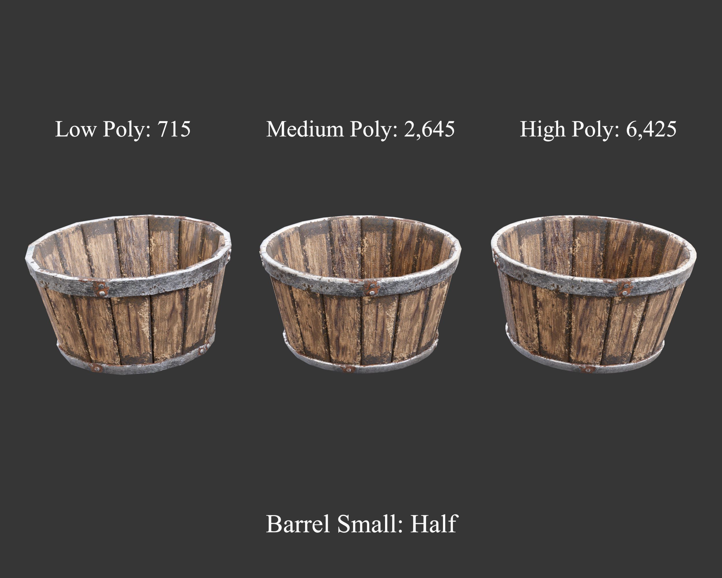 Medieval Collection Containers Wood Crates and Barrels VR / AR / low ...