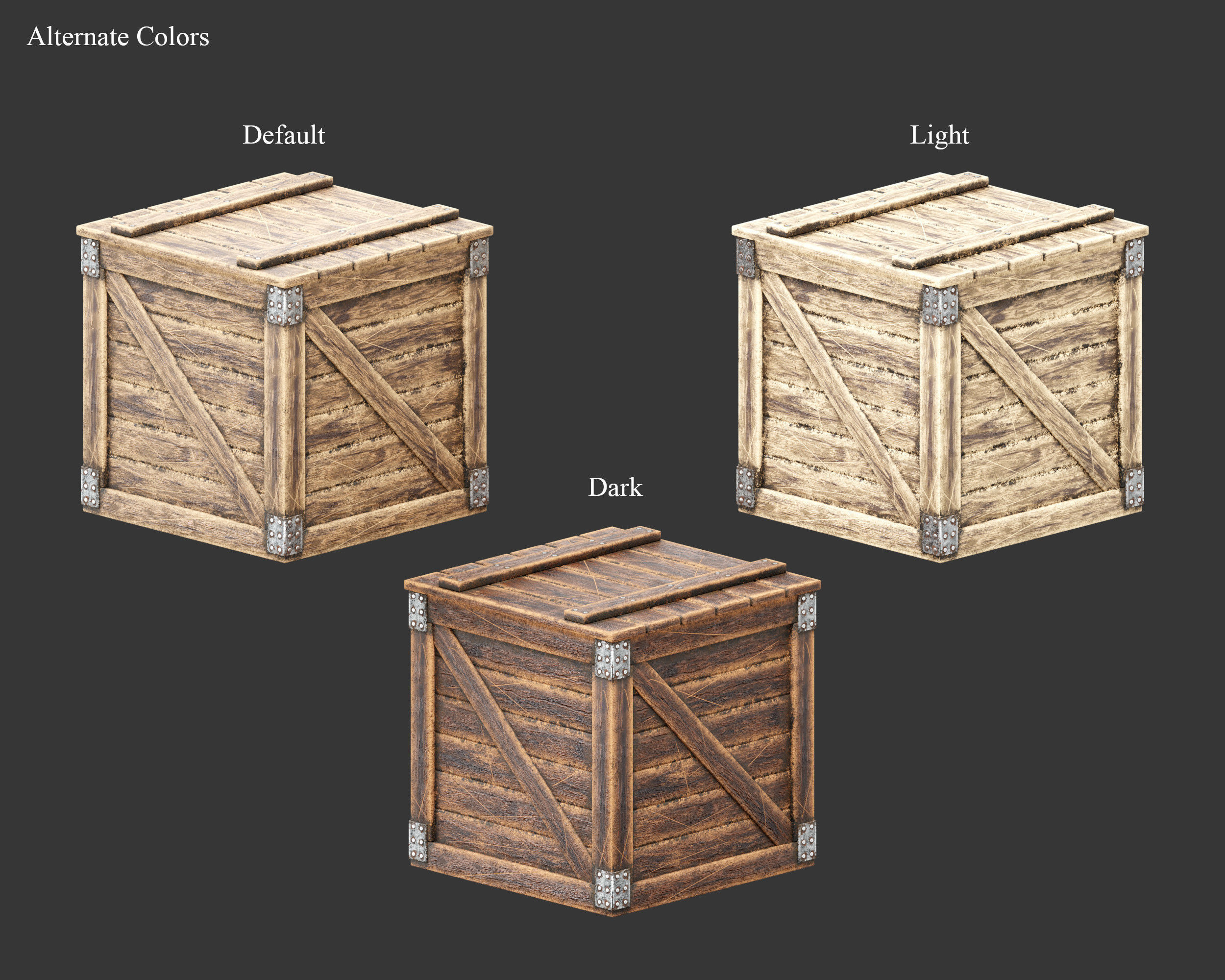Medieval Collection Containers Wood Crates and Barrels VR / AR / low ...