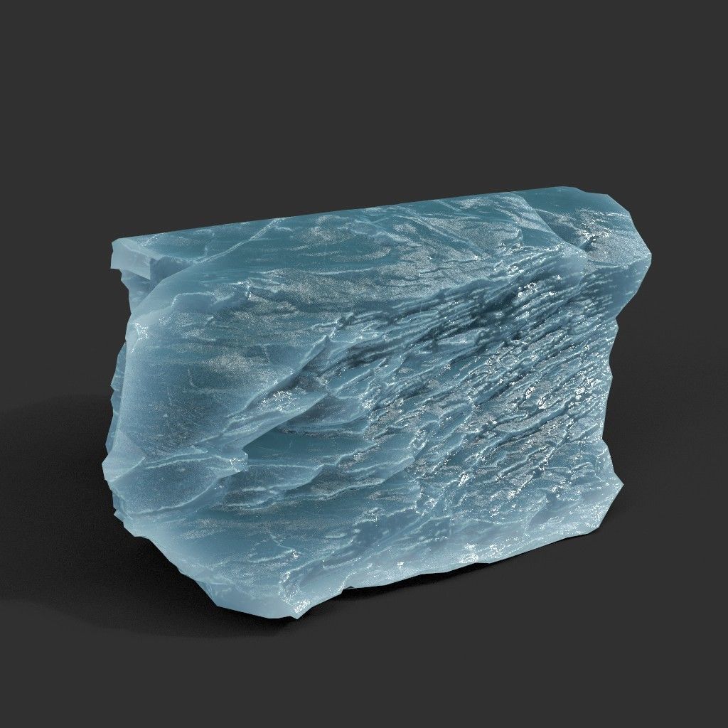 3D model Casual Ice Block 220706 - Ultra HD 16K Textures VR / AR / low ...