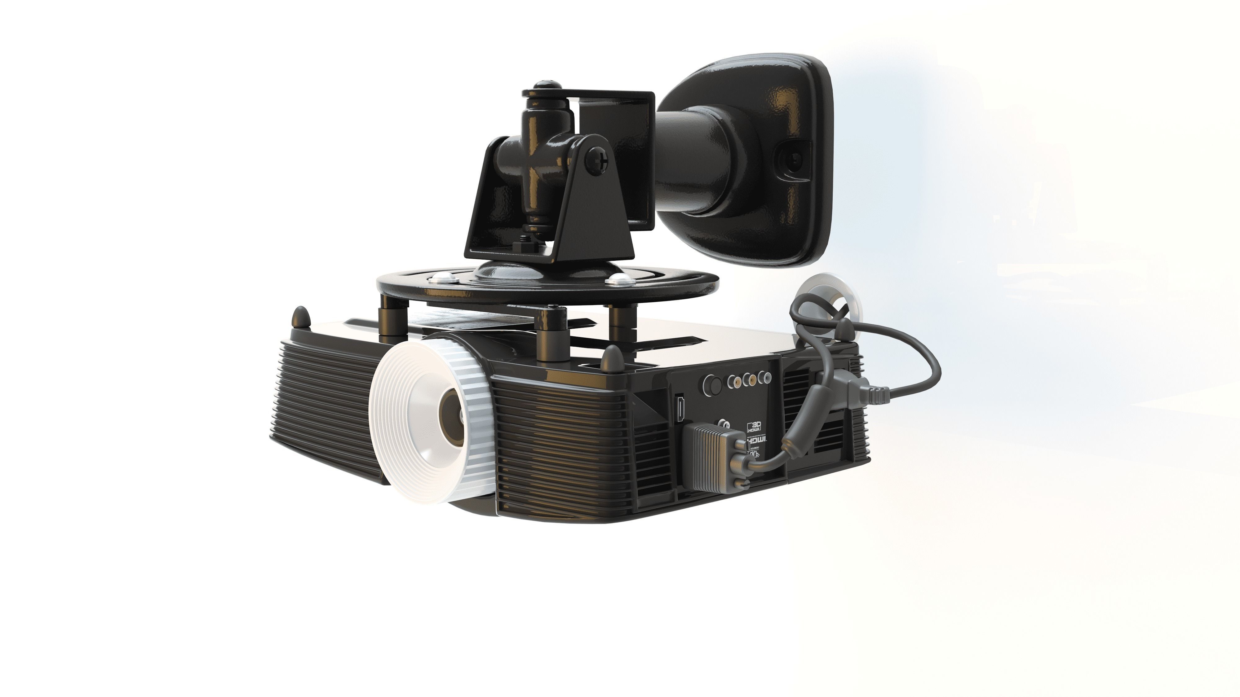 Projector camera attached to wall 3D model | CGTrader