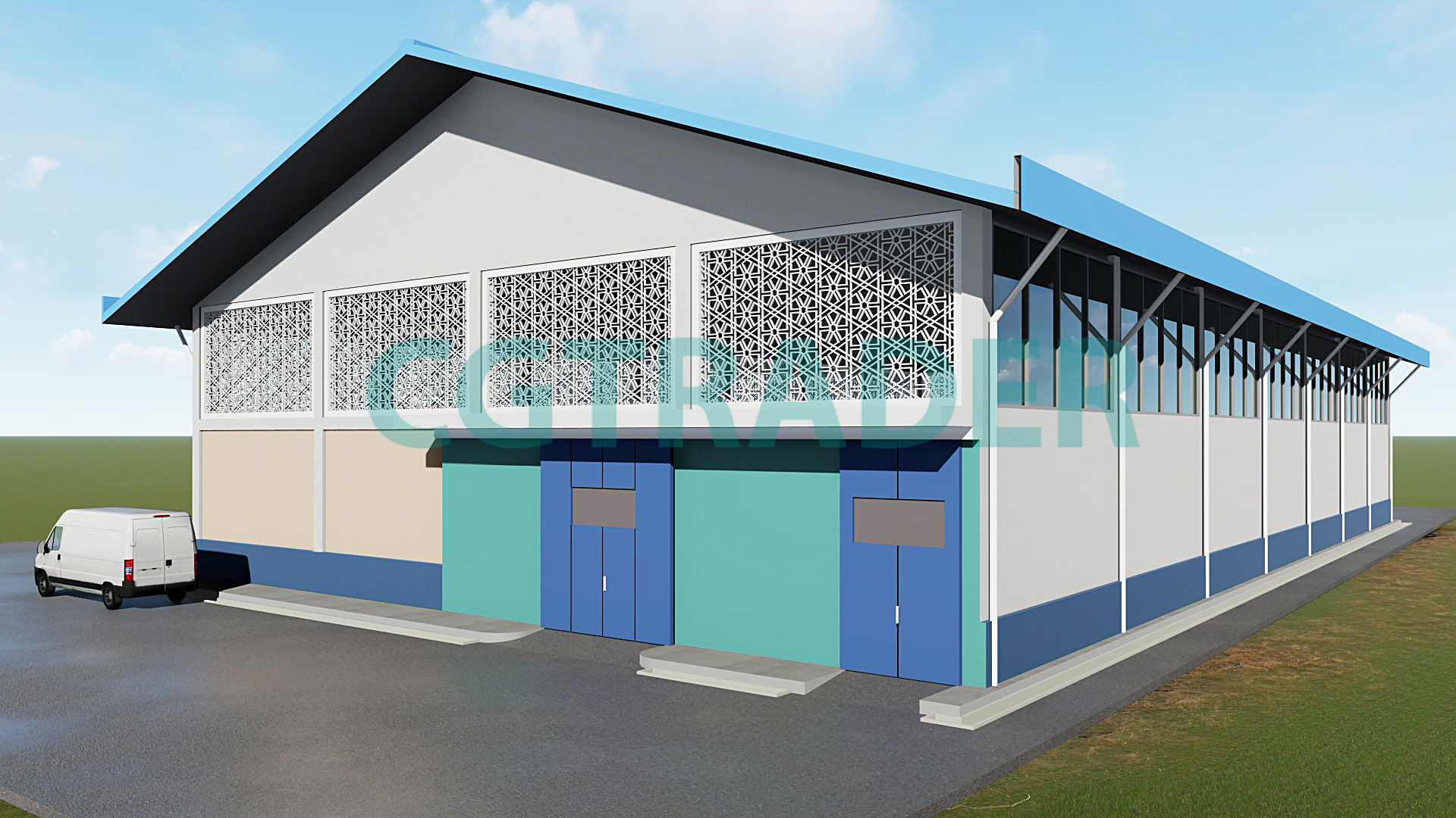 Industrial Warehouse 3d model exterior building 3D model | CGTrader