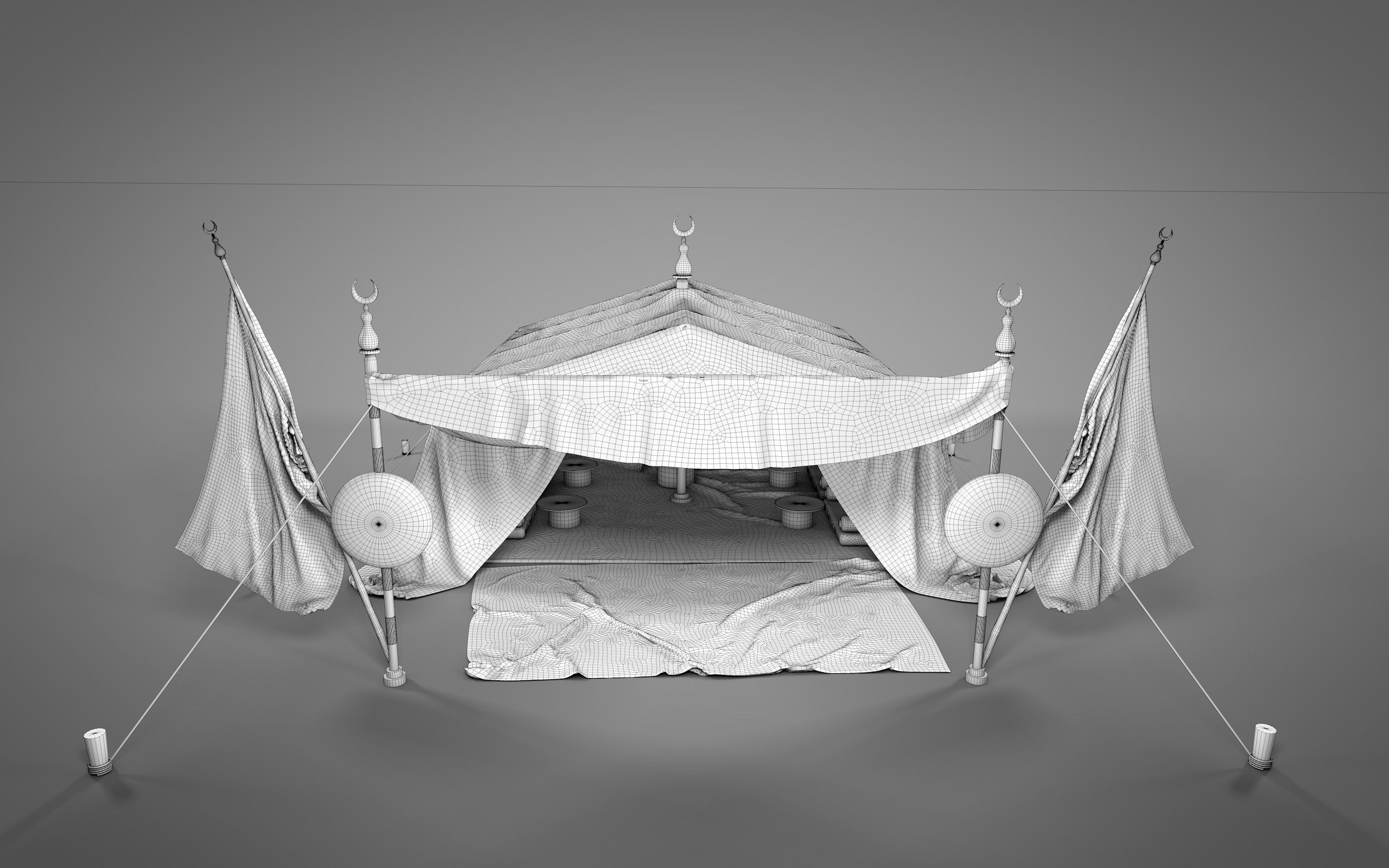 Medieval ottoman sultan war tent 3D model | CGTrader