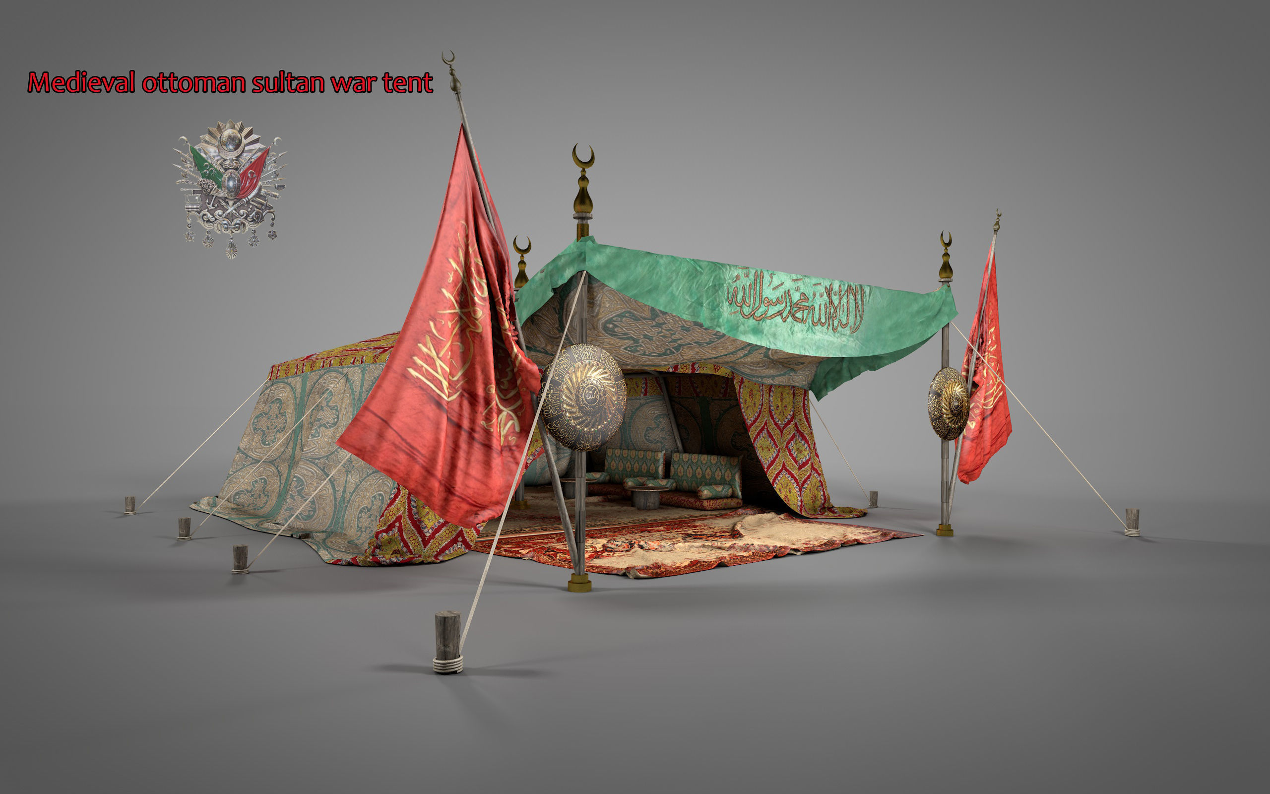 Medieval ottoman sultan war tent 3D model | CGTrader