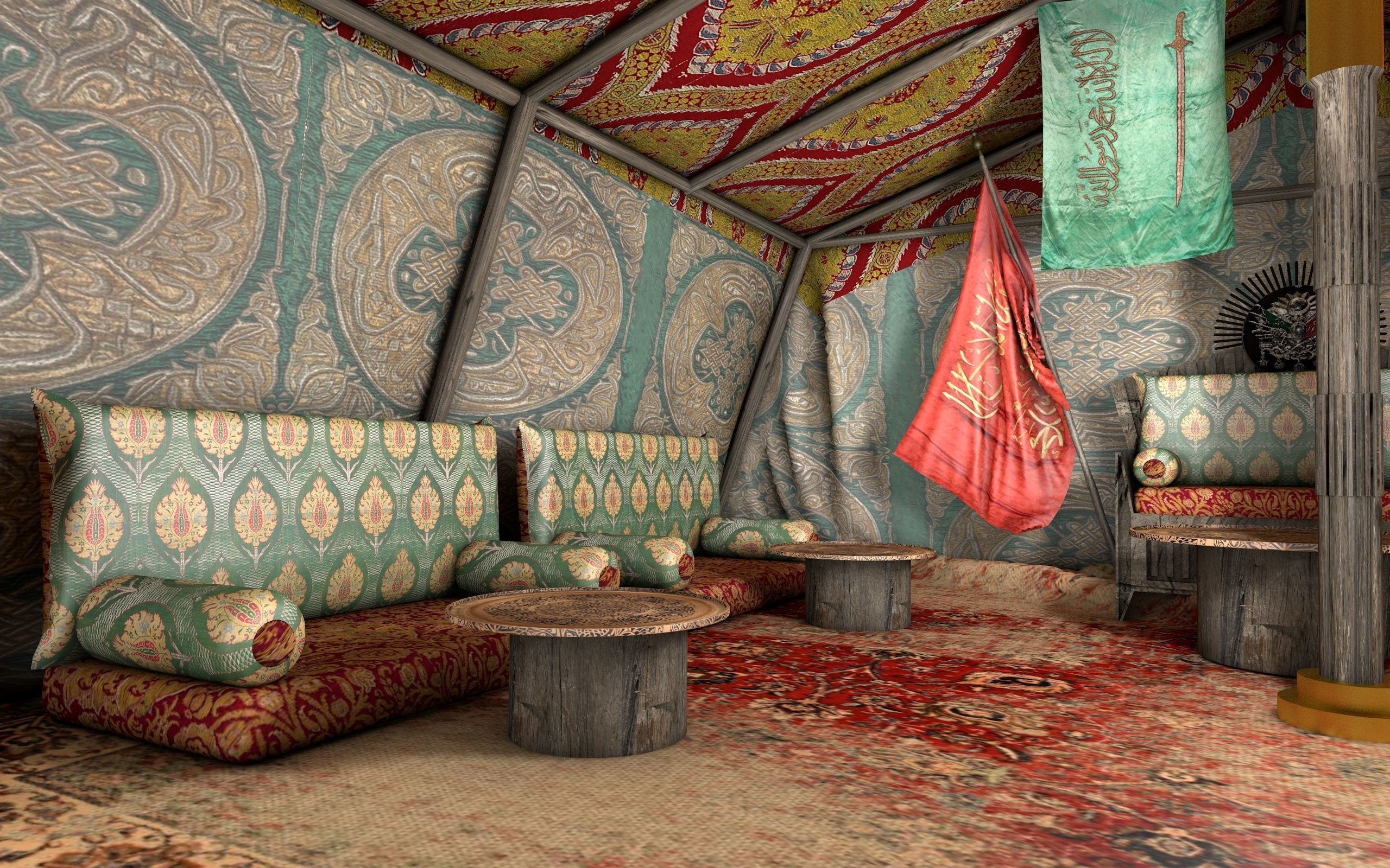 Medieval ottoman sultan war tent 3D model | CGTrader