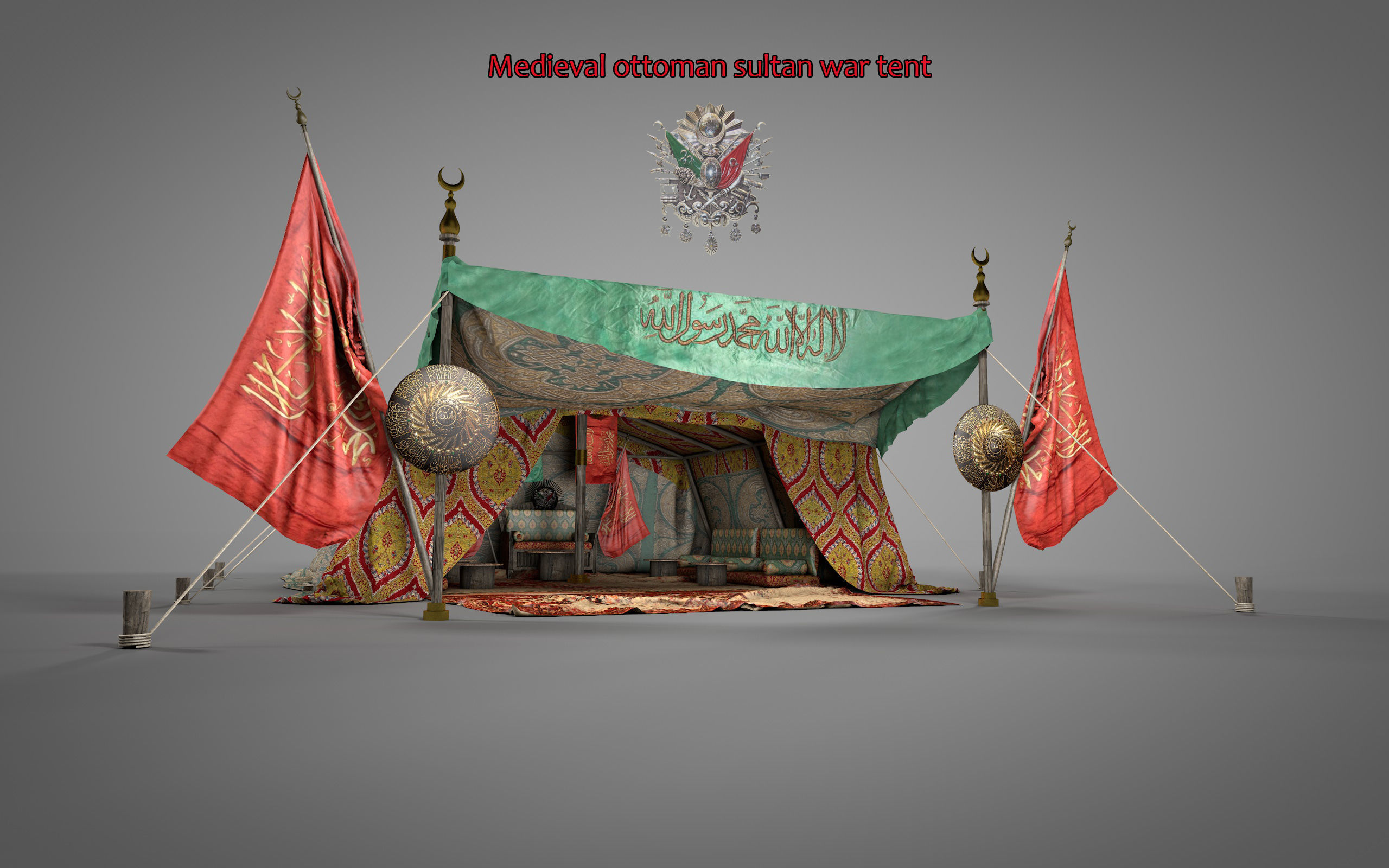 Medieval ottoman sultan war tent 3D model | CGTrader