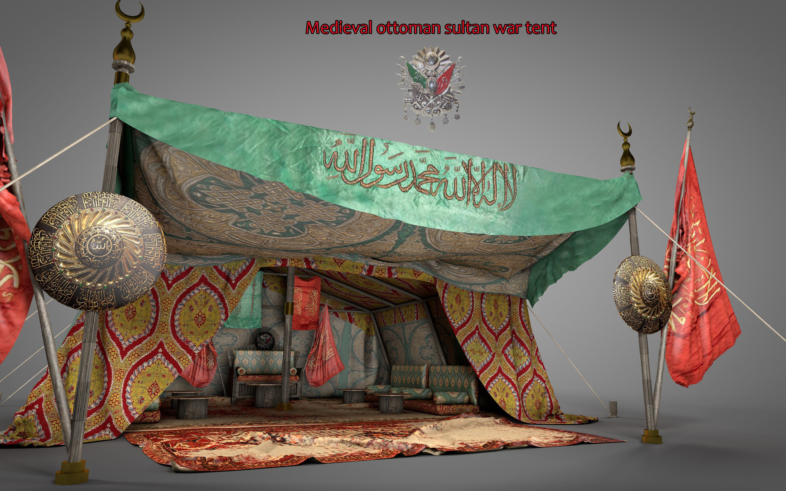 Medieval ottoman sultan war tent 3D model | CGTrader