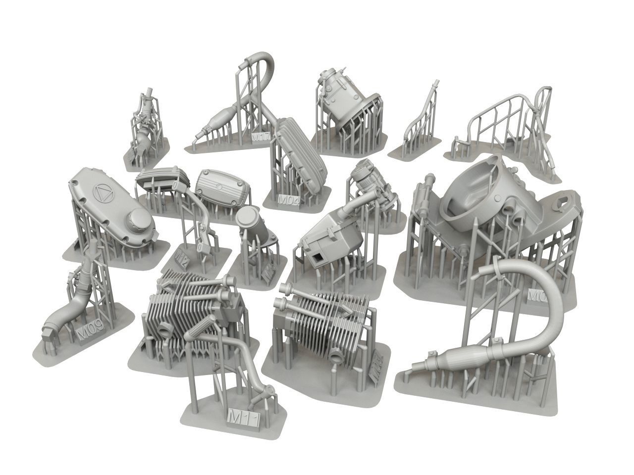 Engine of motorcycle Ural 12 scale free 3D model 3D printable | CGTrader