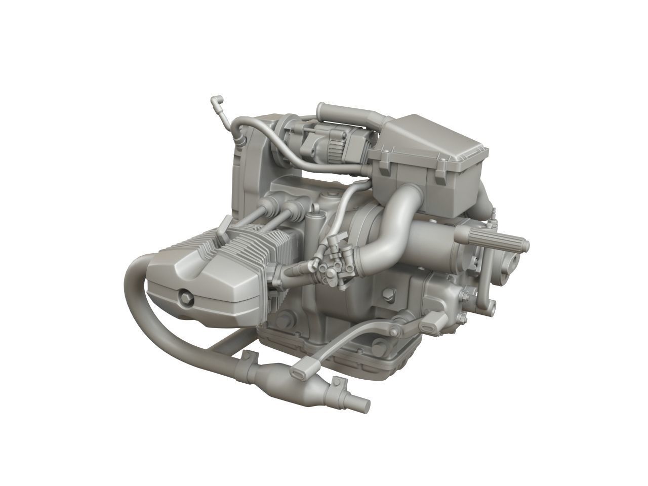 Engine of motorcycle Ural 12 scale free 3D model 3D printable | CGTrader