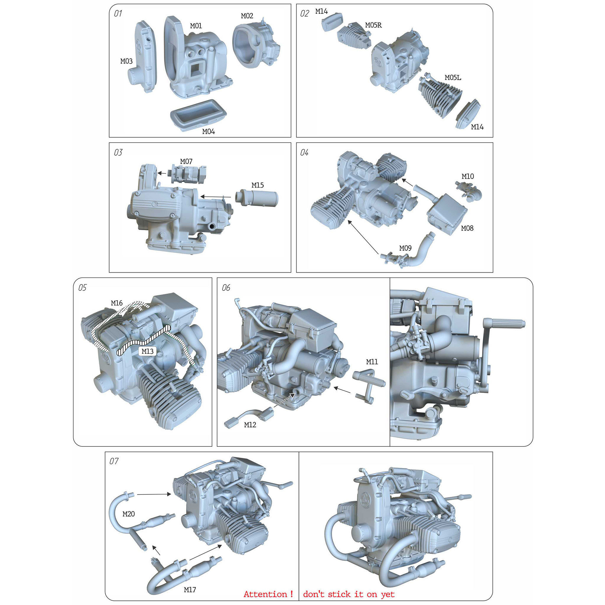 Engine of motorcycle Ural 12 scale free 3D model 3D printable | CGTrader