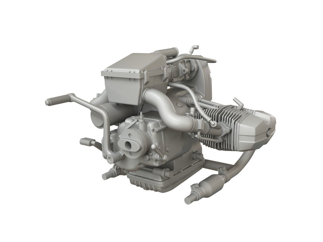Engine of motorcycle Ural 12 scale free 3D model 3D printable | CGTrader