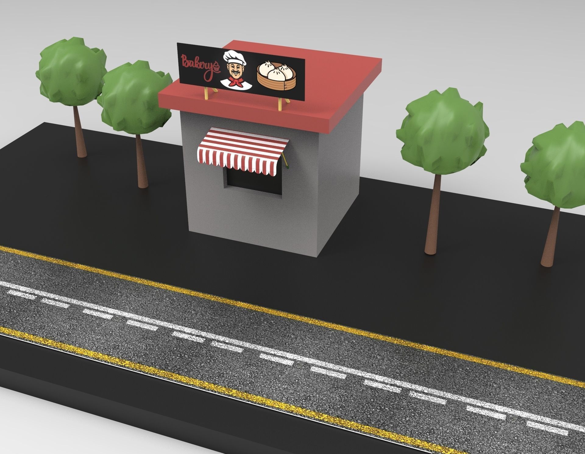 Bakery Shop Low Poly 3D model | CGTrader