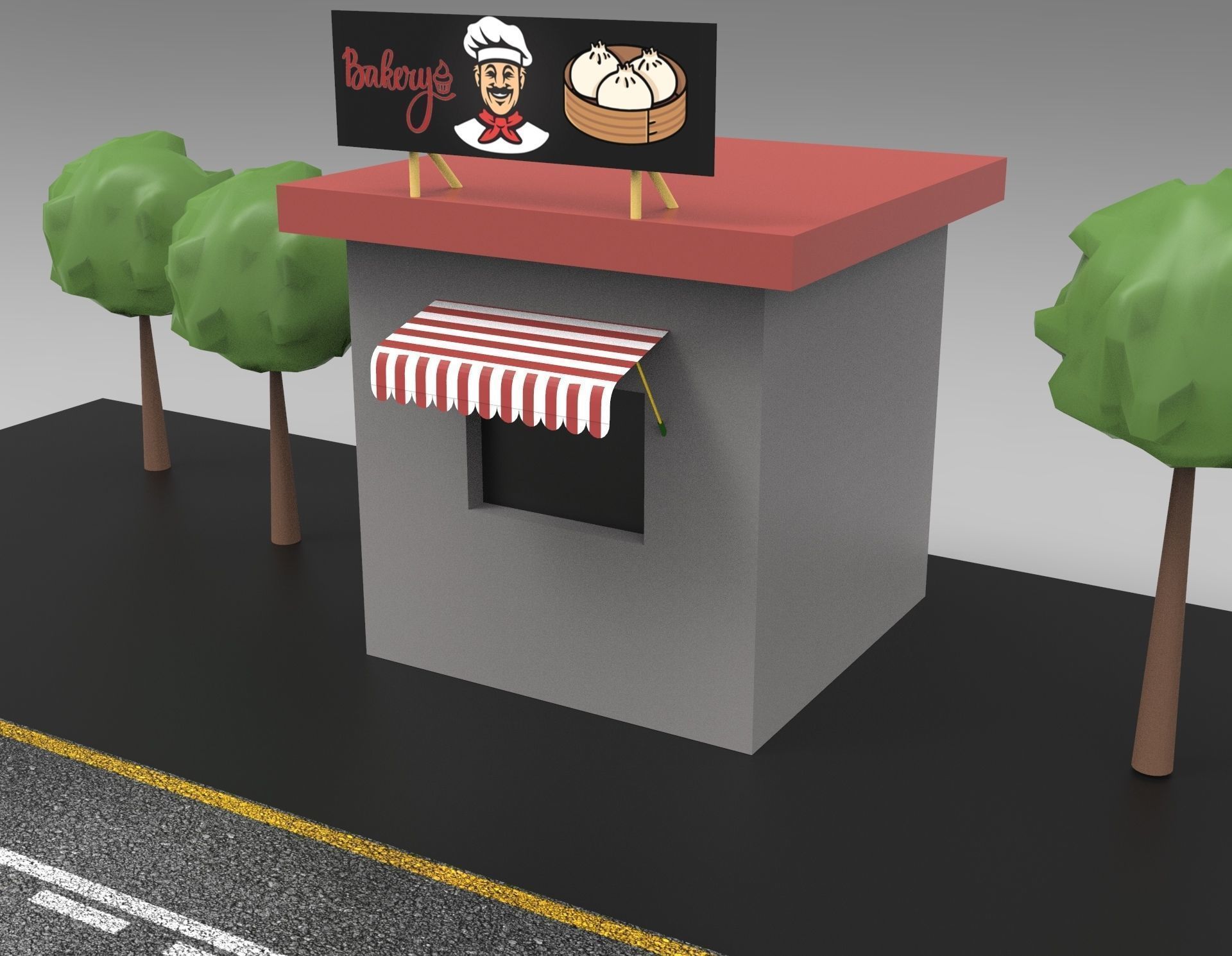 Bakery Shop Low Poly 3D model | CGTrader