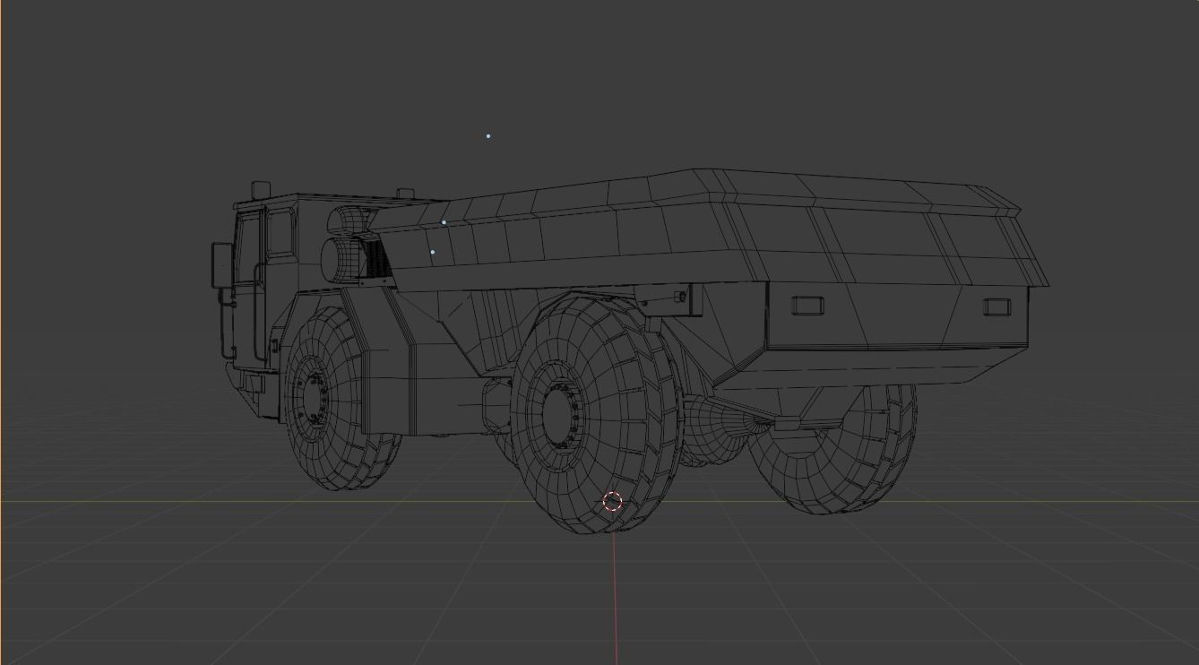 3D model Mining car truckof yellow color on white background VR / AR ...