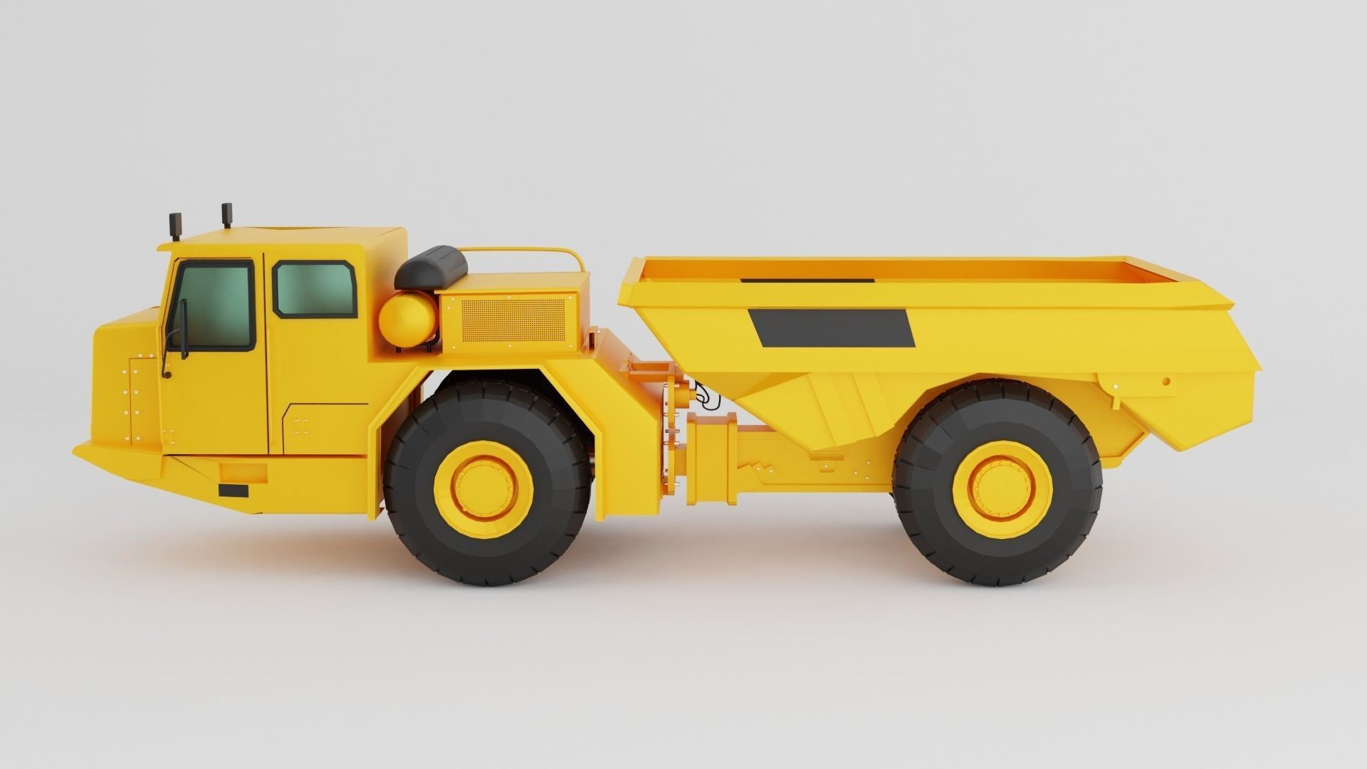 3D model Mining car truckof yellow color on white background VR / AR ...