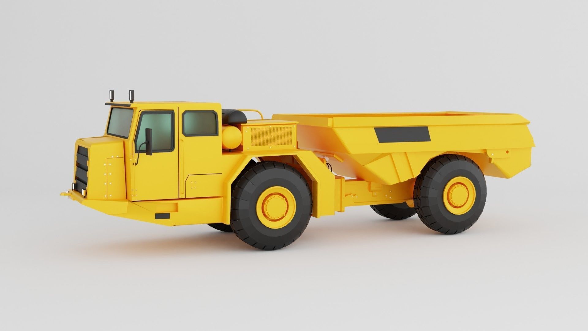 3D model Mining car truckof yellow color on white background VR / AR ...