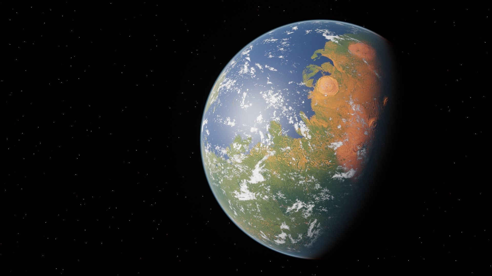 3D model Terraformed Mars 6k textures low poly VR / AR / low-poly ...