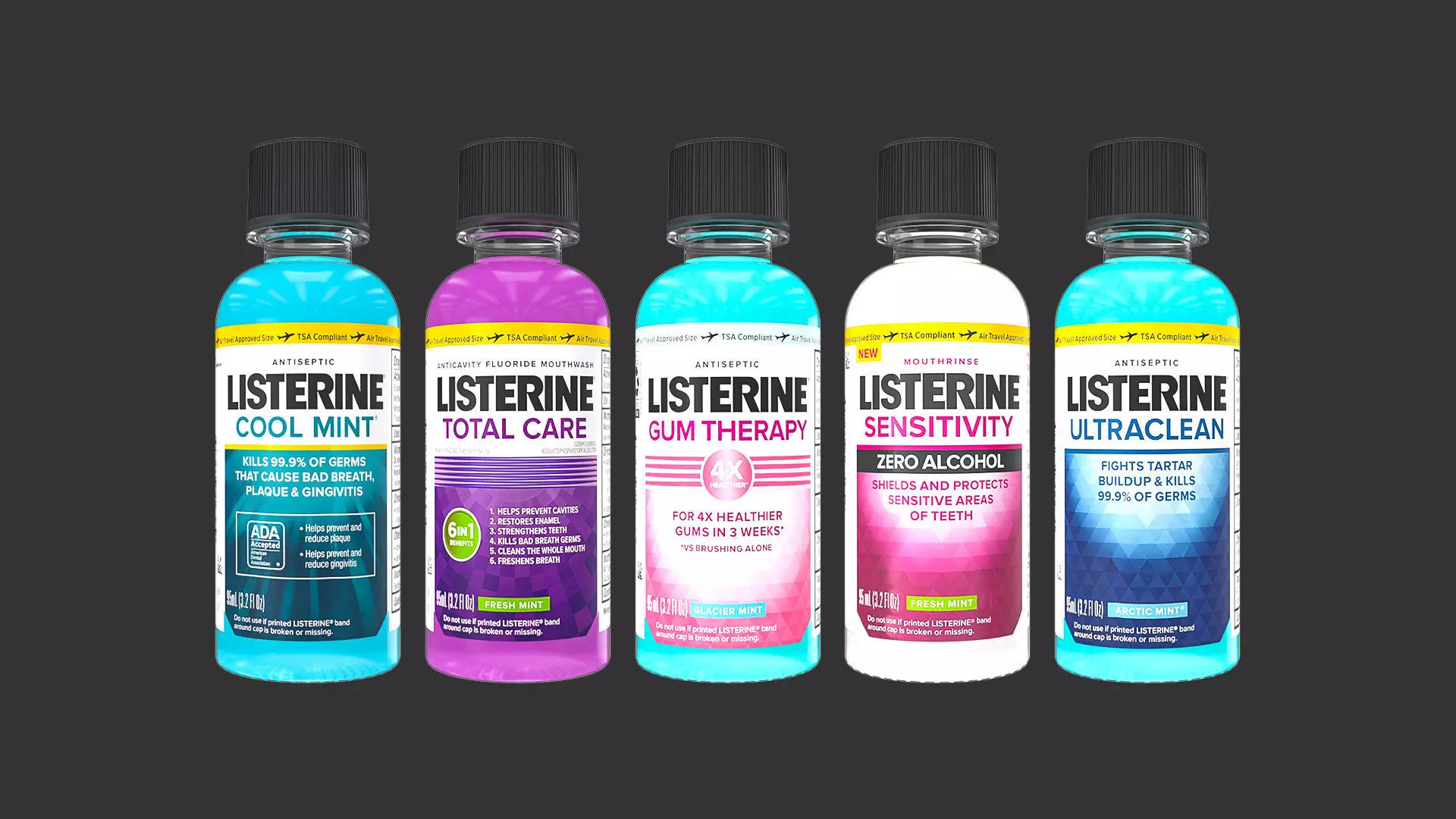 Listerine 95ml Mouthwash Collection 3D Model Pack | CGTrader