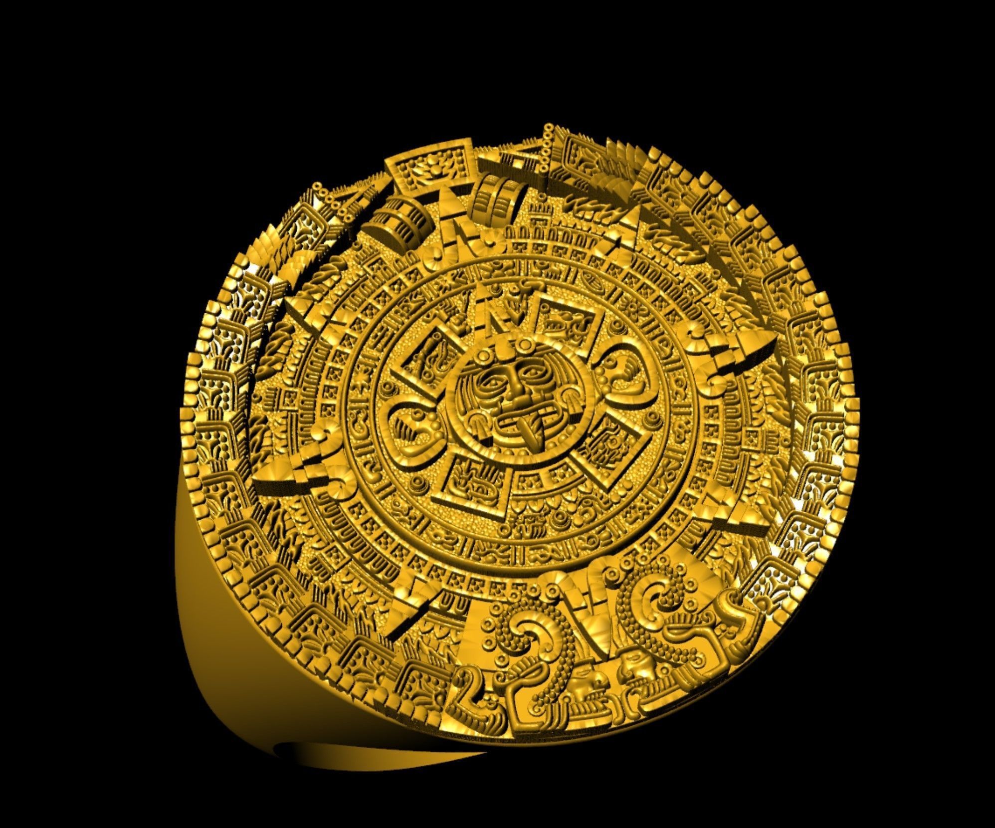 Mayan Calendar Ring 3D model 3D printable | CGTrader