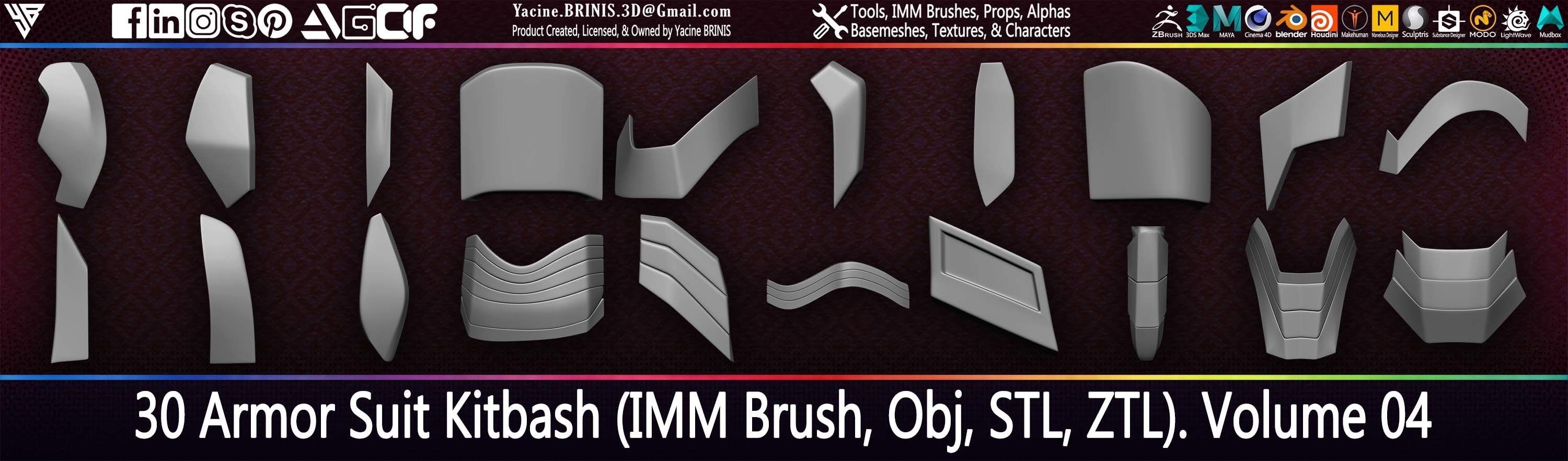 3D model 30 Armor Suit Kitbash Vol 04 VR / AR / low-poly | CGTrader