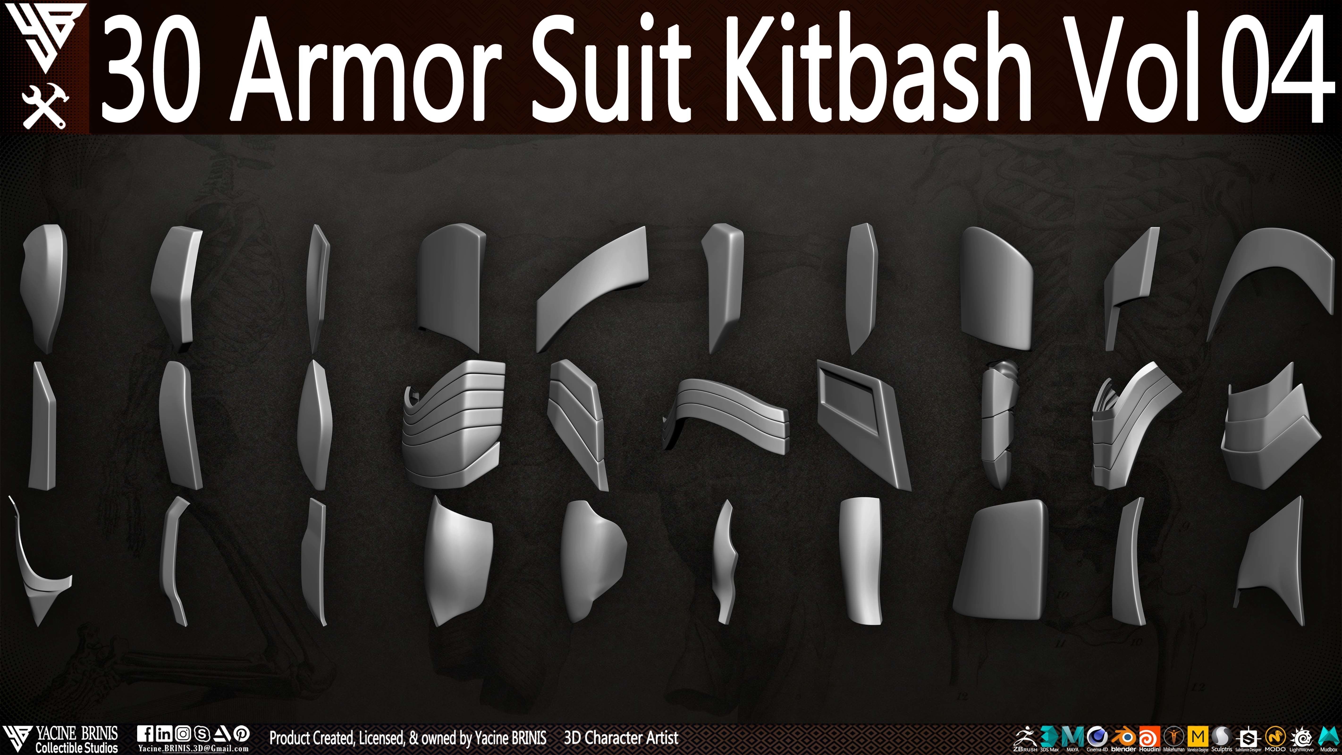 3D model 30 Armor Suit Kitbash Vol 04 VR / AR / low-poly | CGTrader