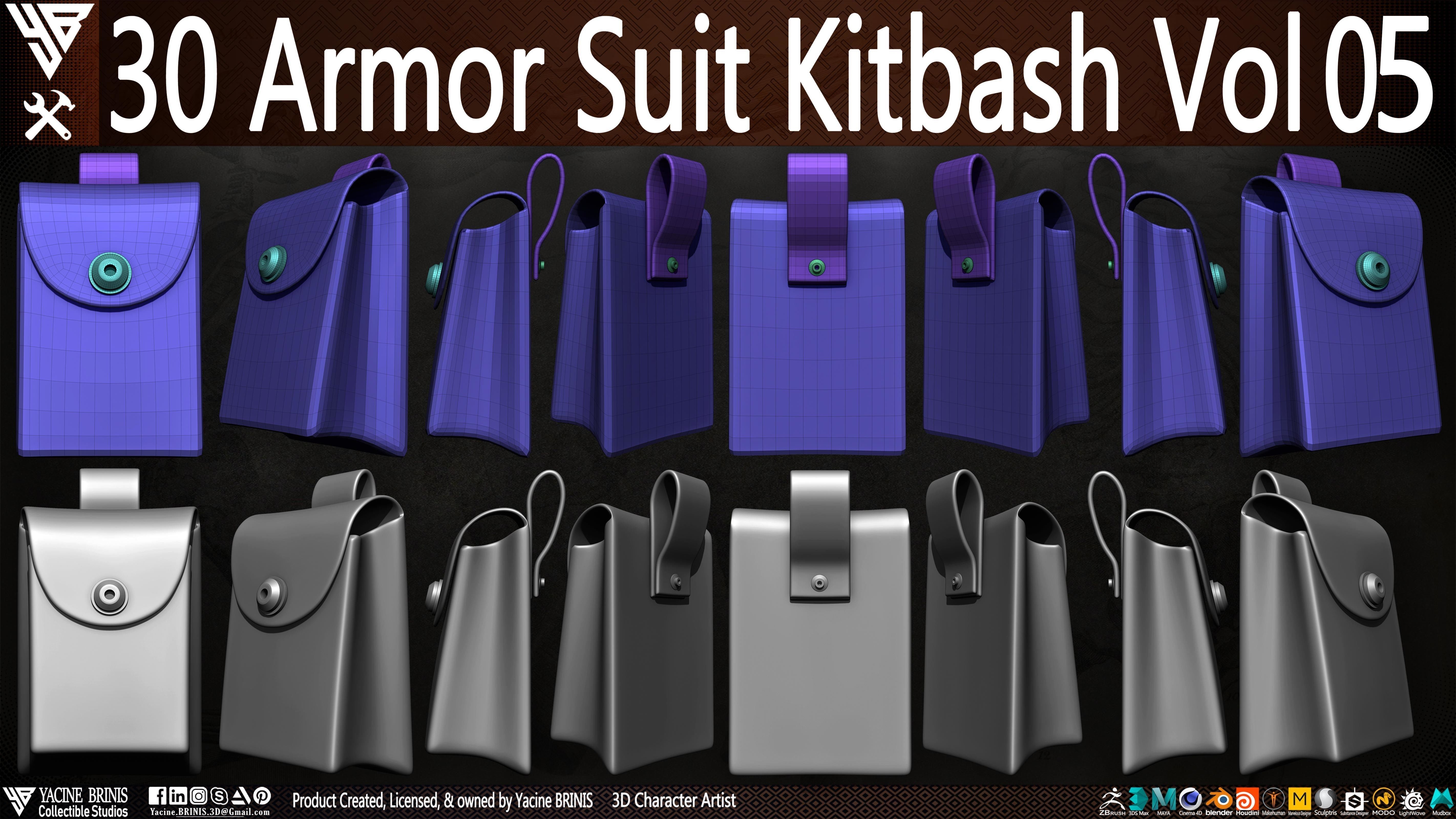 3D model 30 Armor Suit Kitbash Vol 05 VR / AR / low-poly | CGTrader